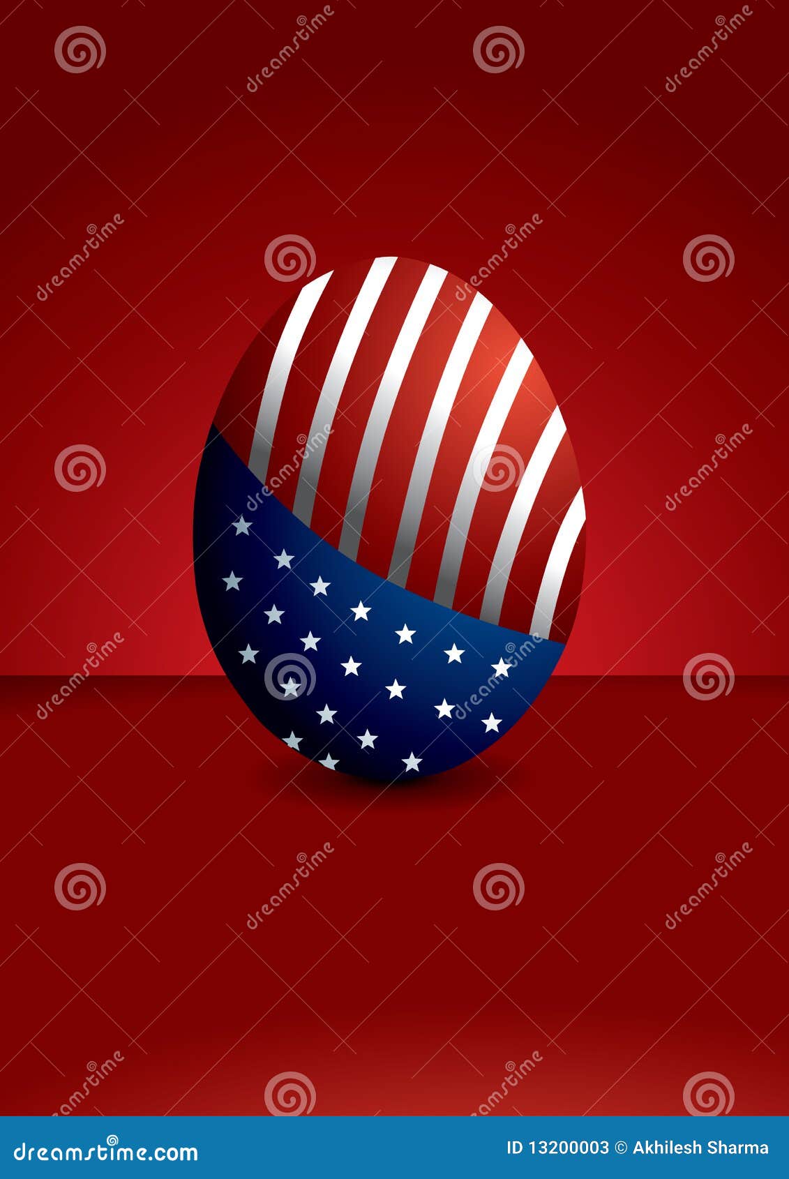 Easter Egg with USA Flag Design Stock Vector - Illustration of holiday ...