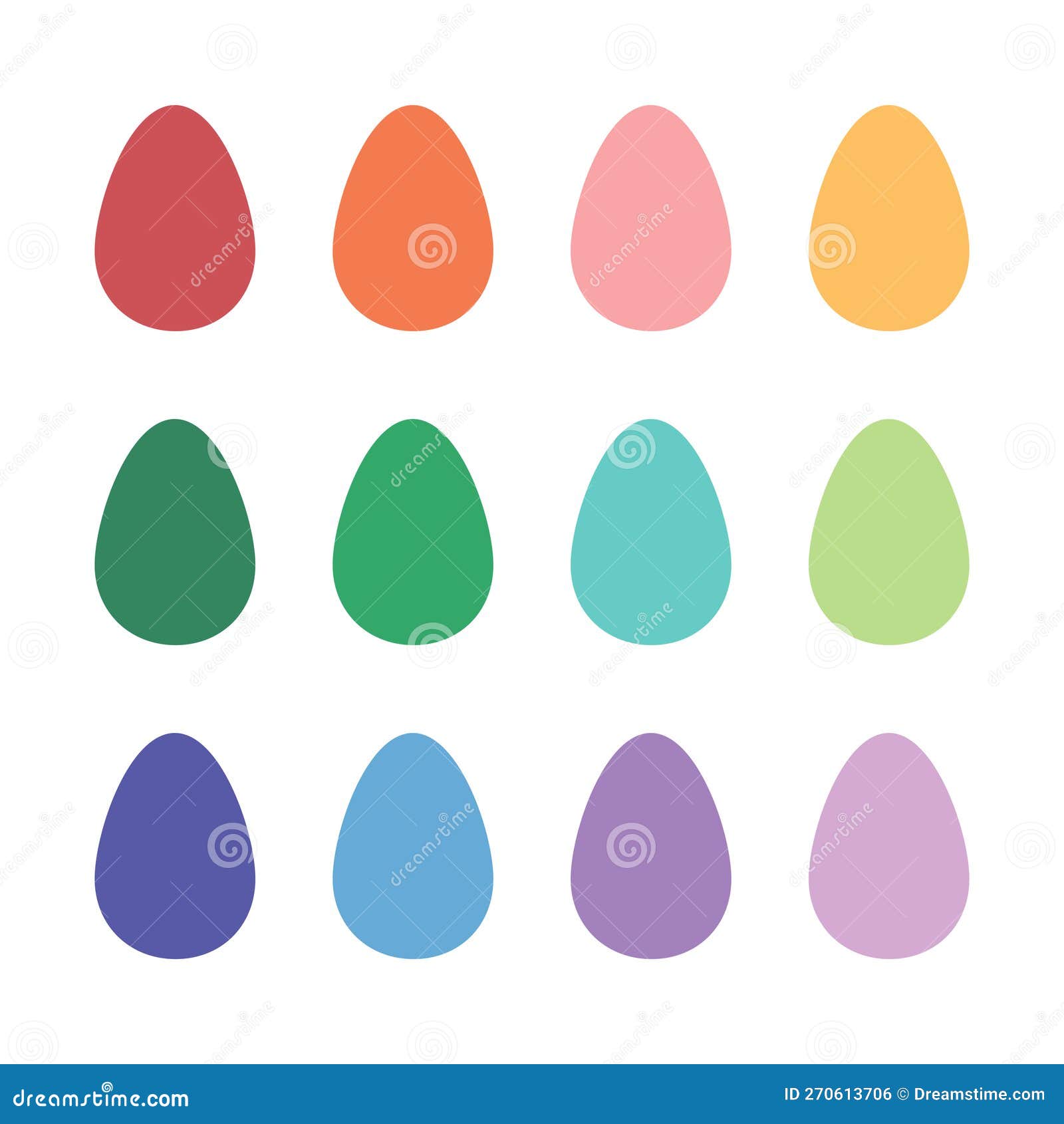 Set of Vector Colorful Eggs. Stock Vector - Illustration of colorful, flat: 270613706