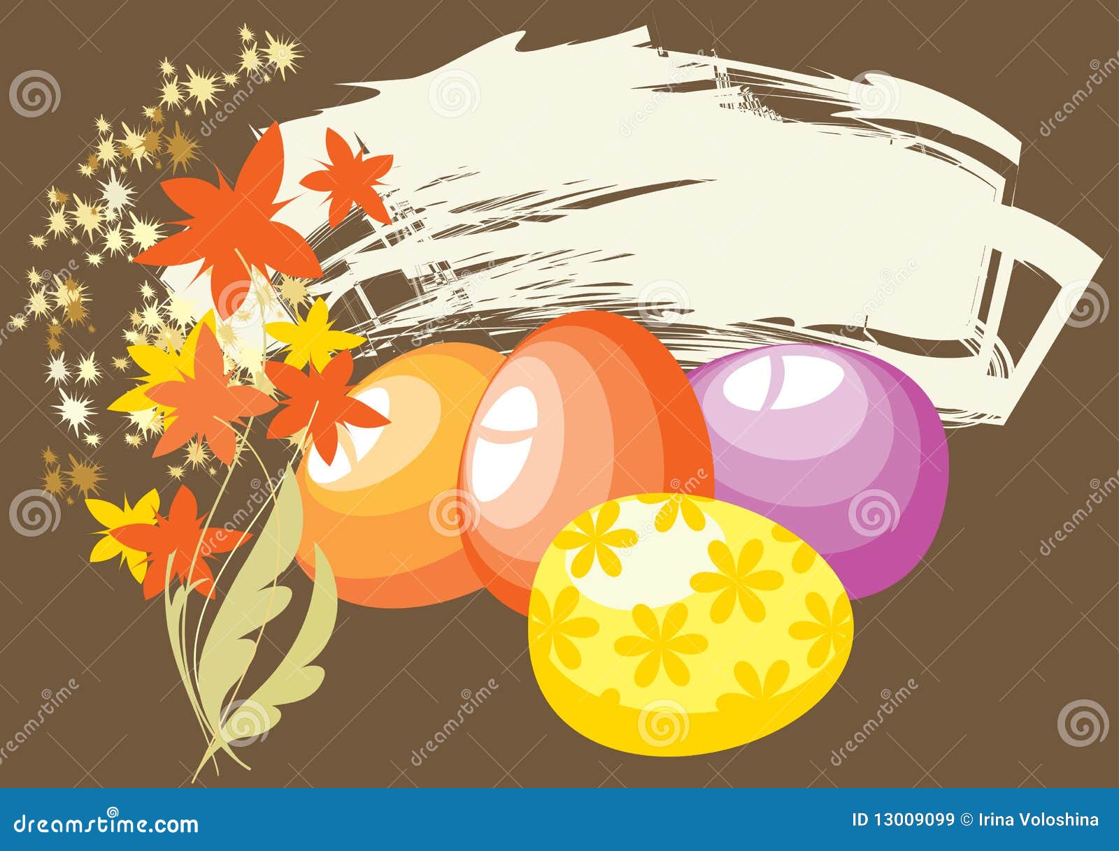 Easter Eggs on the Background Broun Stock Vector - Illustration of love ...