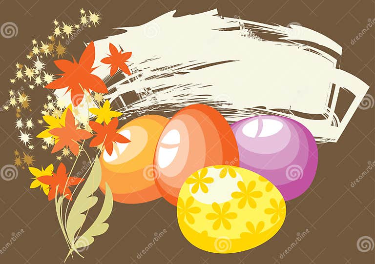 Easter Eggs on the Background Broun Stock Vector - Illustration of love ...