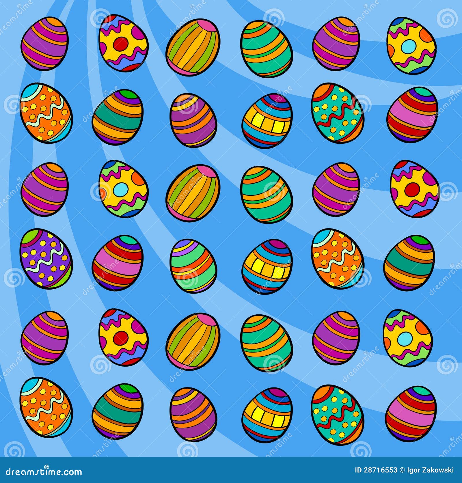 Easter Eggs Background Cartoon Illustration Stock Vector - Illustration ...