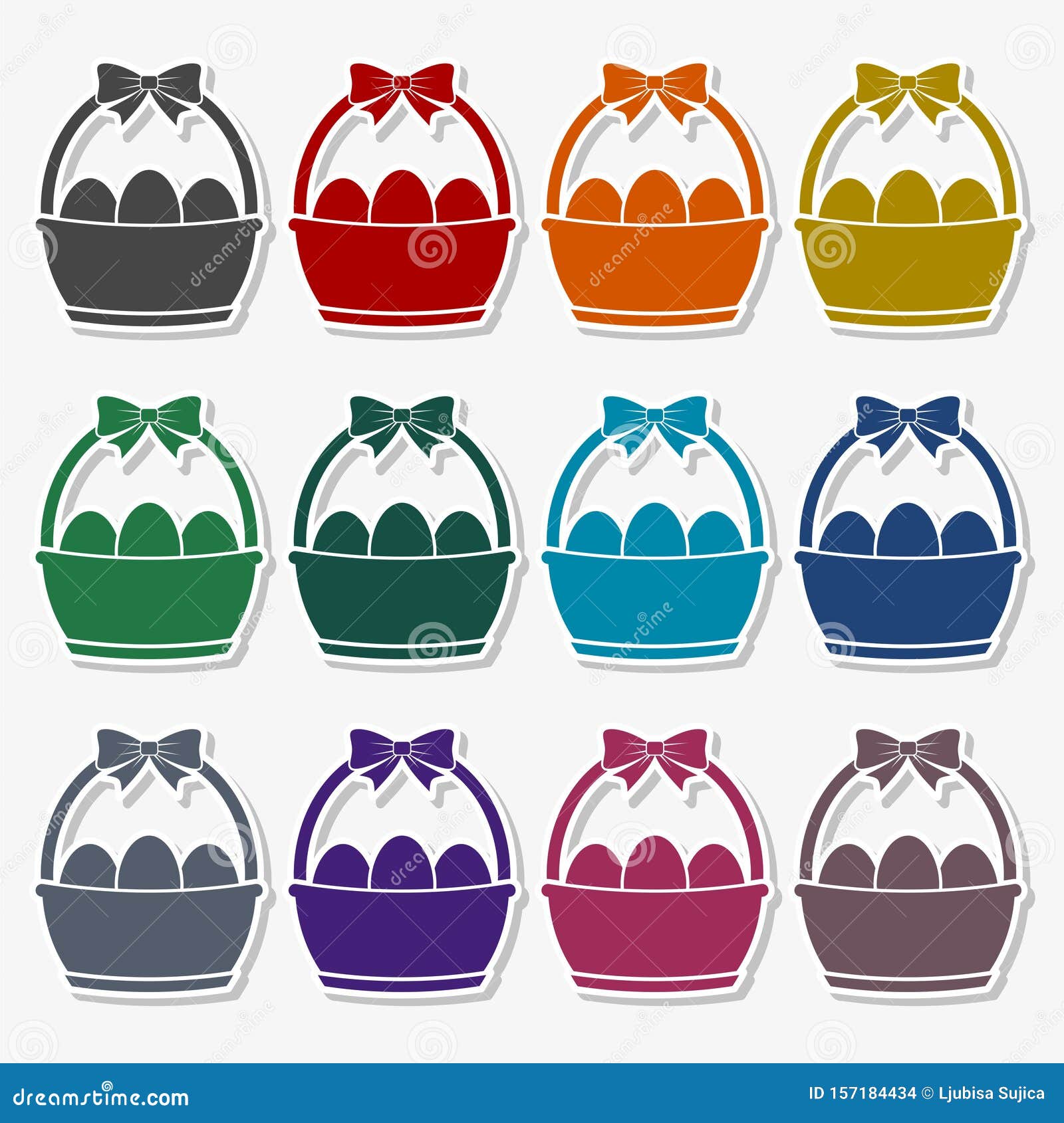 Easter Eggs in a Basket Icon - Illustration Stock Illustration ...