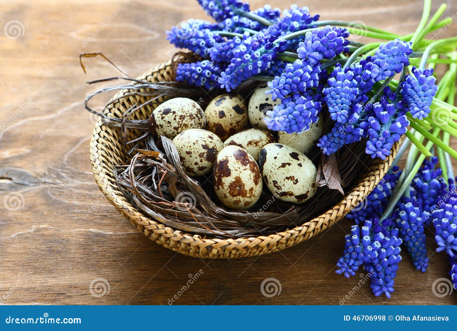 Easter Eggs with Blue Flowers Stock Photo - Image of eggs, fragile ...