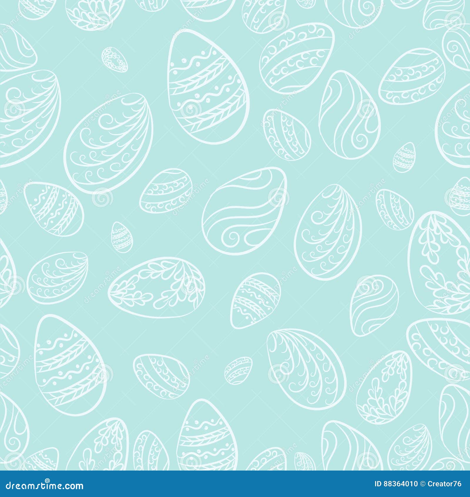 Easter eggs blue pattern stock vector. Illustration of drawing - 88364010