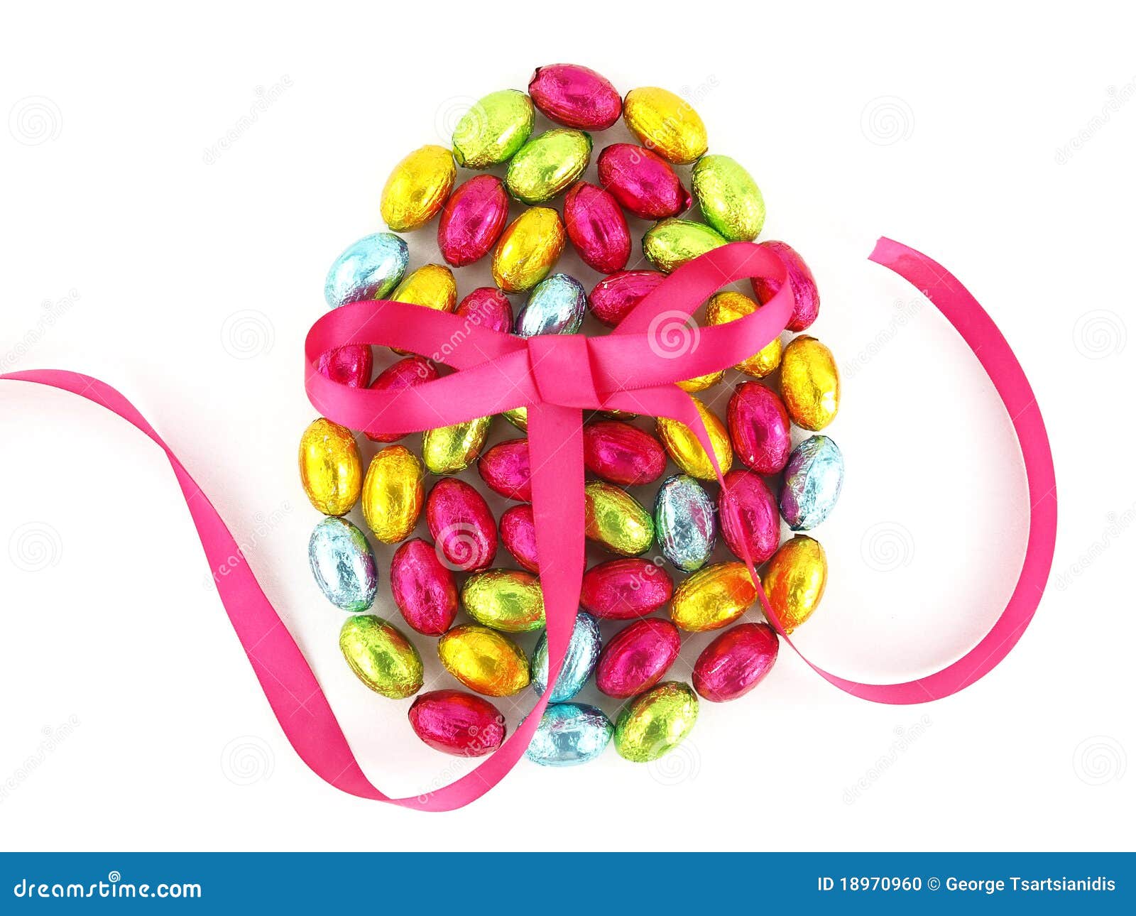 Easter eggs with a bow stock photo. Image of chocolates - 18970960