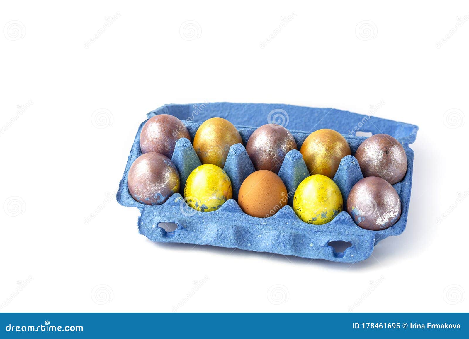 Easter Eggs Box. Copy Space for Text Stock Image - Image of glitter ...