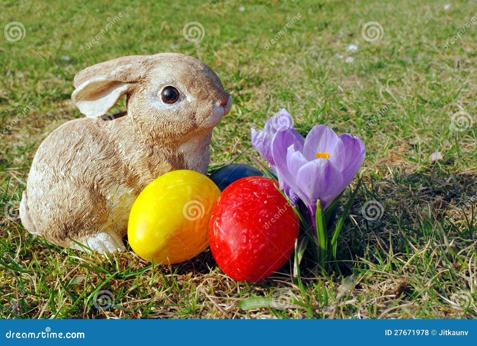 Easter Eggs and Bunny Rabbit Stock Photo - Image of green, spring: 27671978