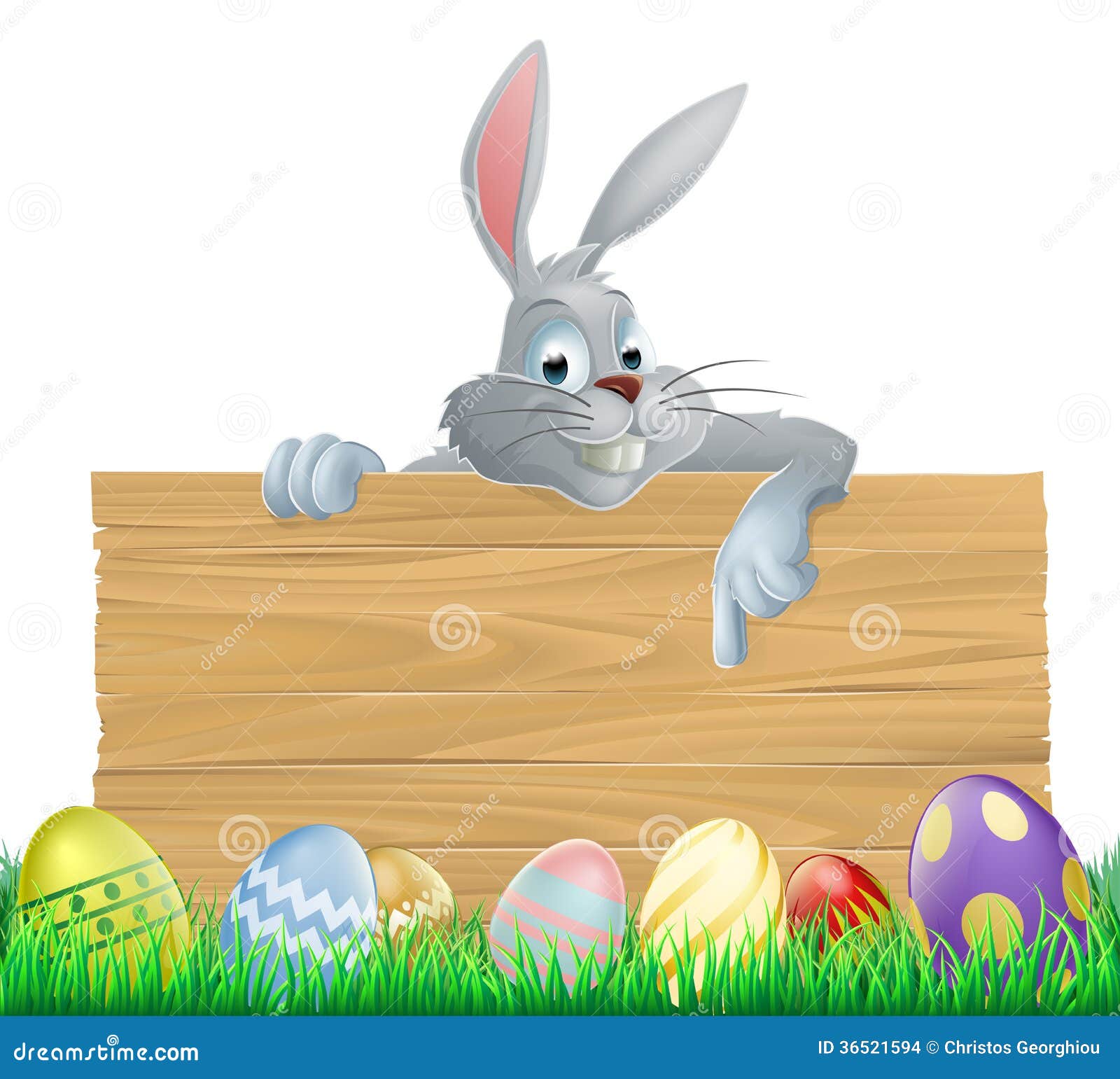 Easter eggs and bunny sign stock vector. Illustration of border - 36521594
