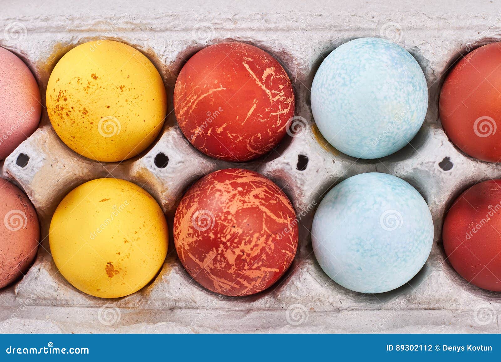 Easter Eggs in Carton Container. Stock Photo - Image of colored, group ...