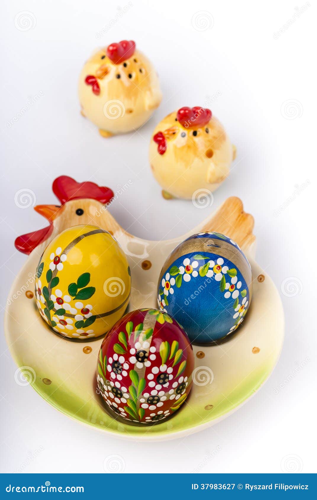Easter Eggs on Ceramic Plate Stock Image - Image of traditional ...