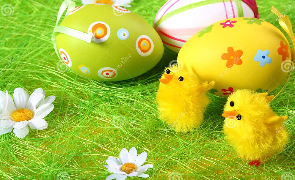 Easter Eggs and Chicken stock photo. Image of seasonal - 2597544