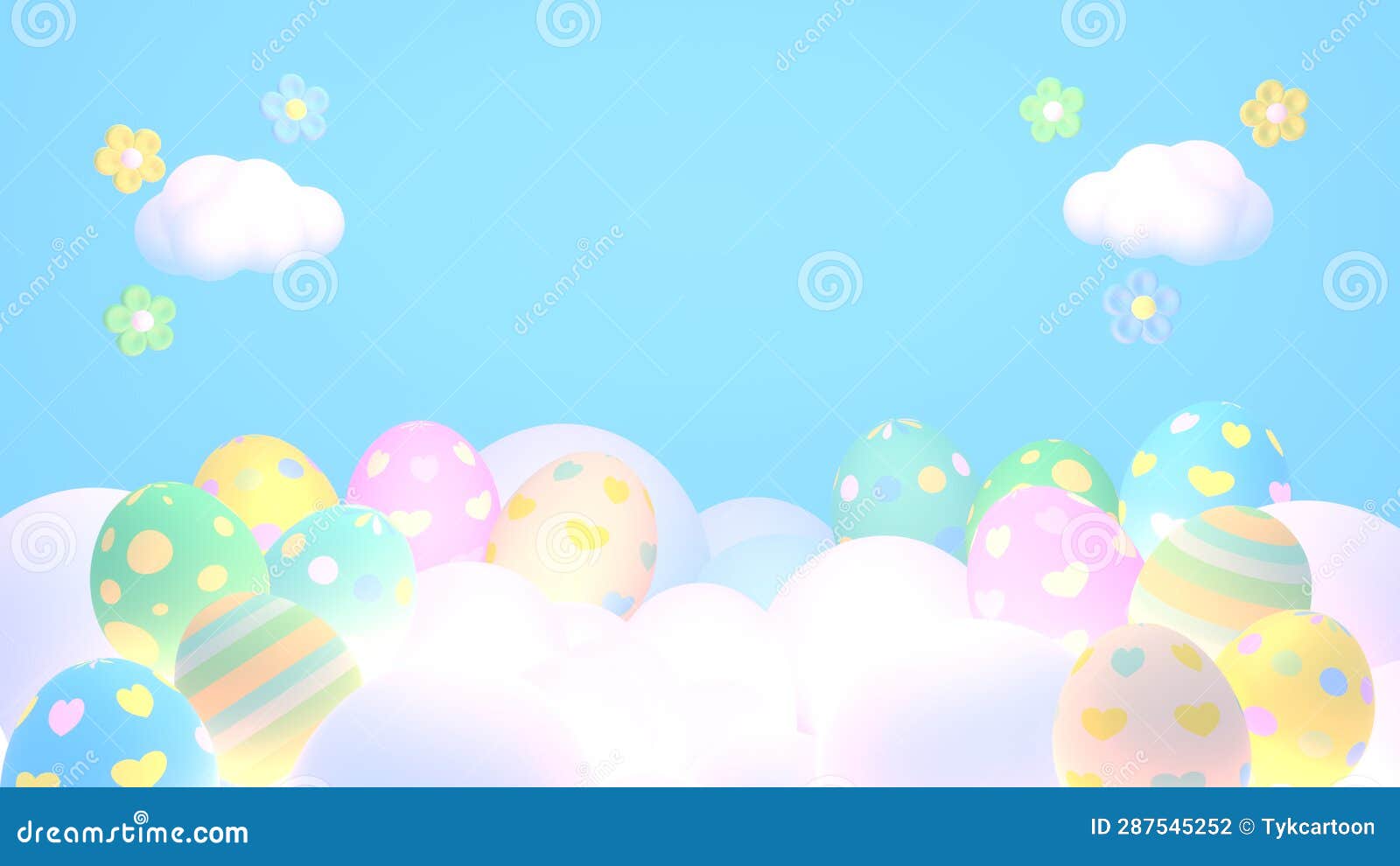 Easter eggs on the clouds stock illustration. Illustration of chocolate ...