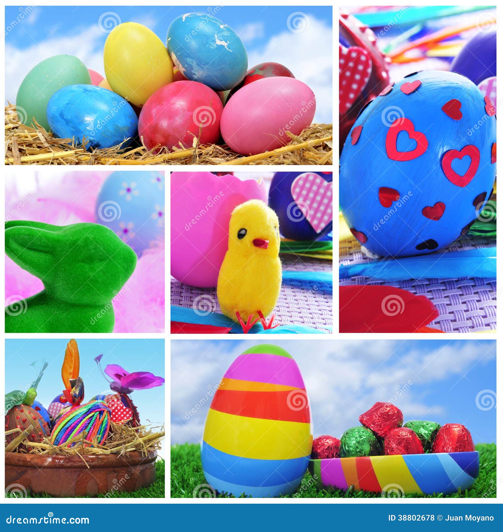 Easter eggs collage stock photo. Image of object, festivity - 38802678