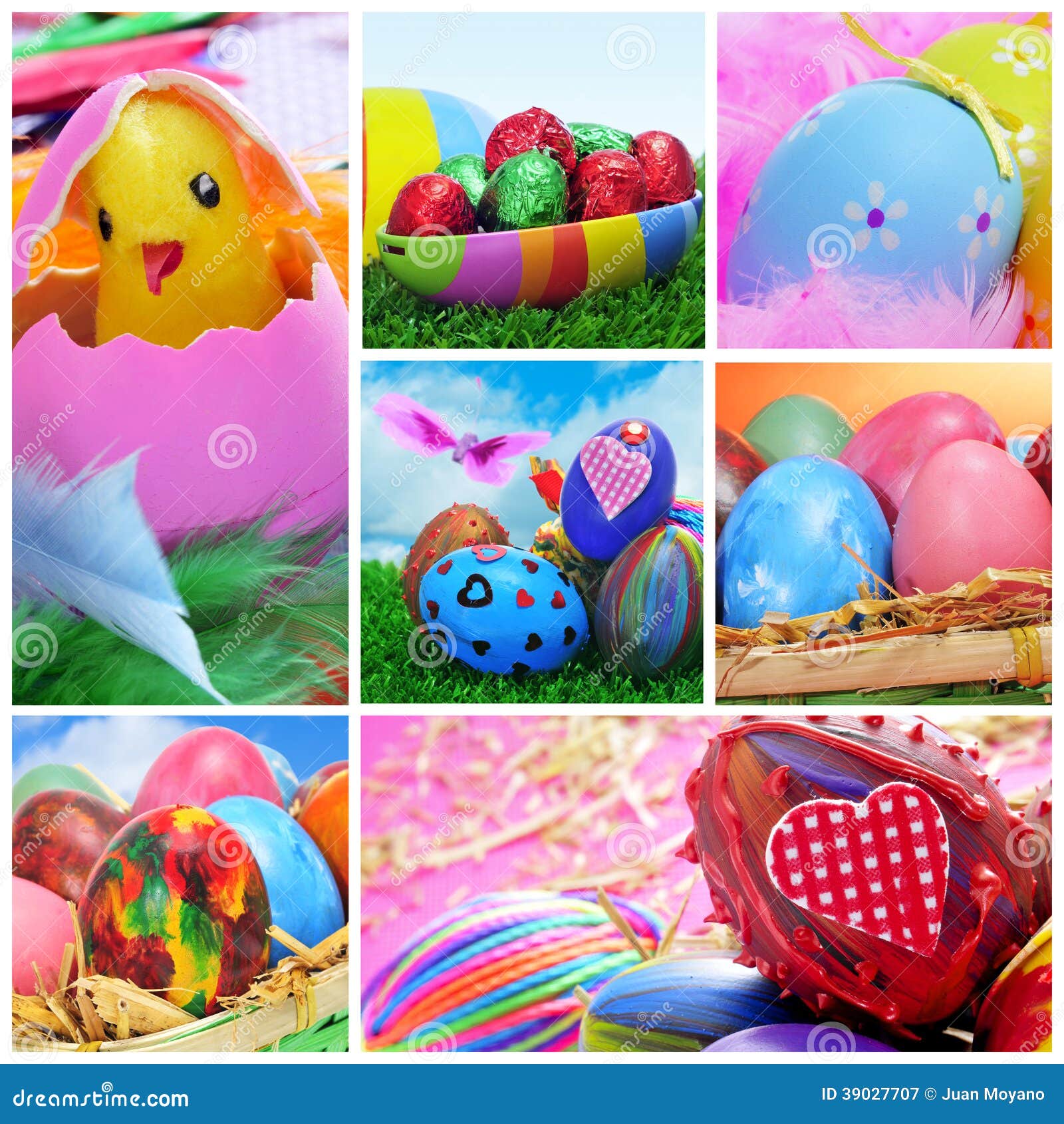 Easter eggs collage stock image. Image of festivity, colors - 39027707