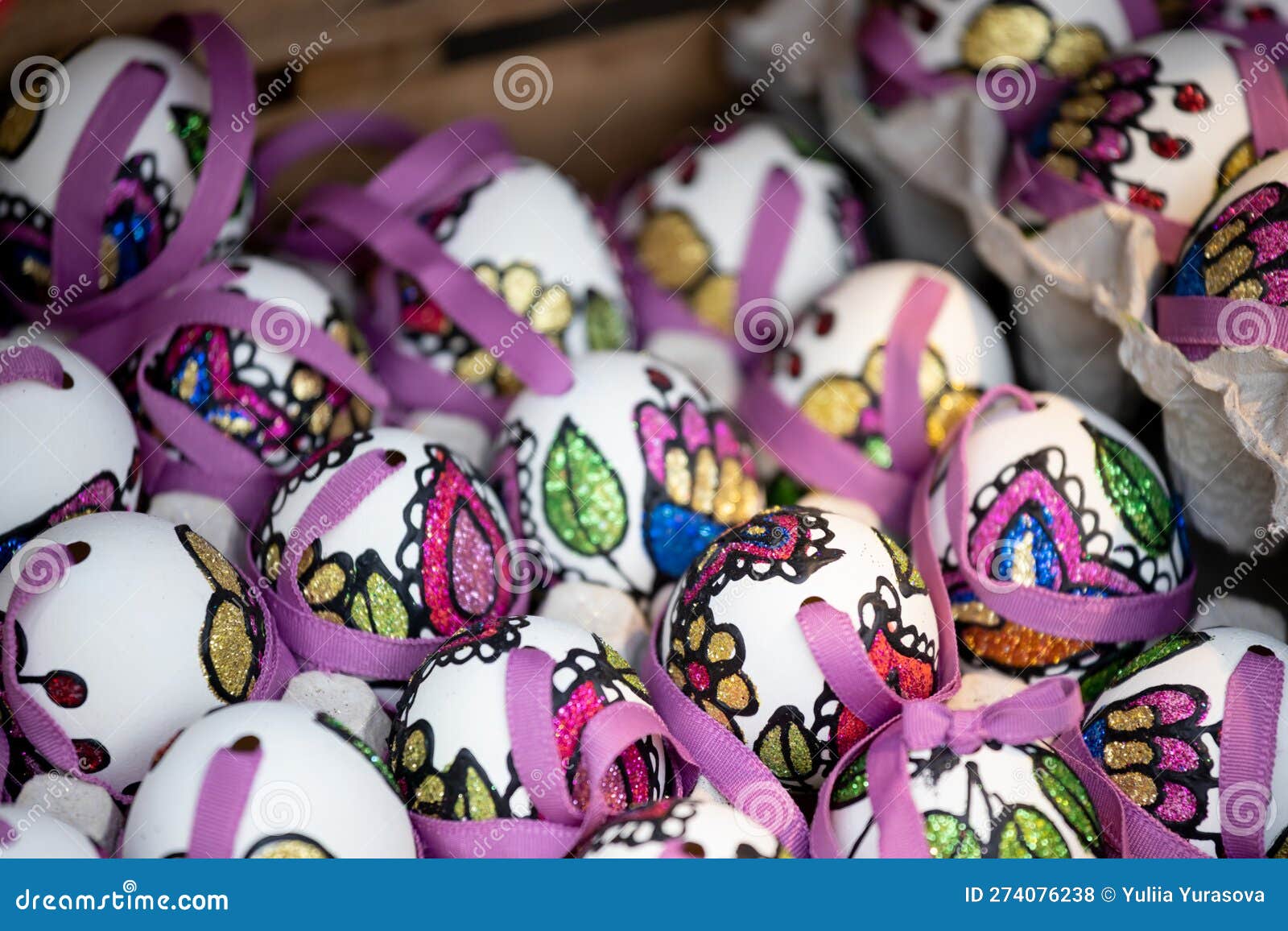 Easter Eggs, Colored Festive Eggs on the Easter Fair Stock Photo ...