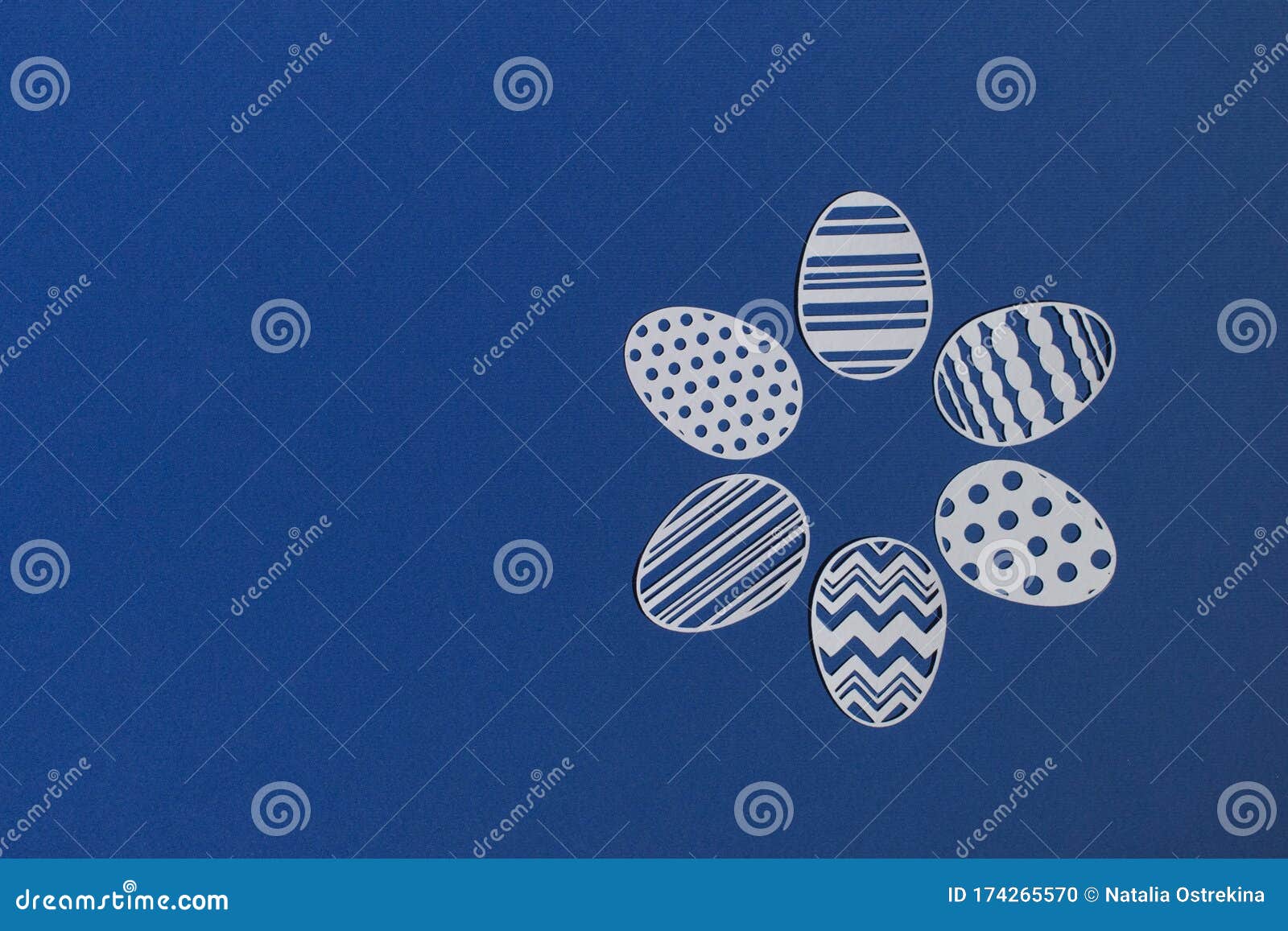 Easter Eggs Cut from Paper on a Classic Blue Background, Color 2020 ...
