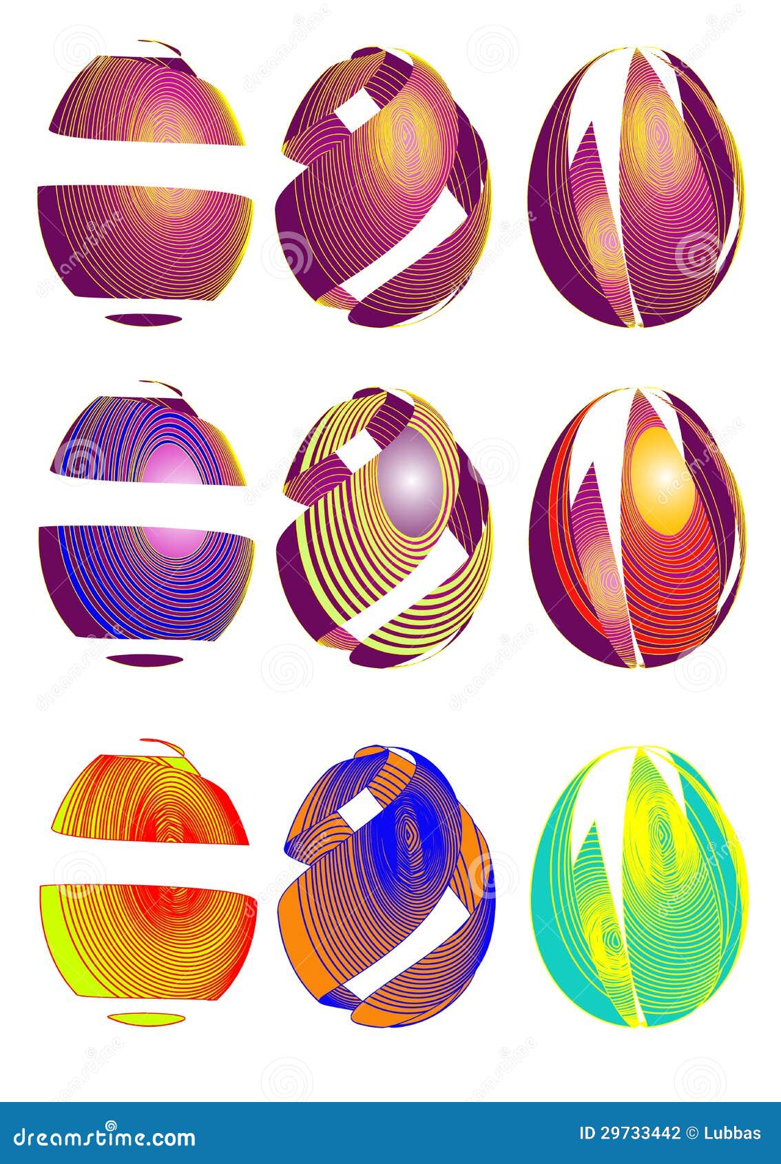 Easter Eggs Made from the Ribbons Stock Vector - Illustration of ...