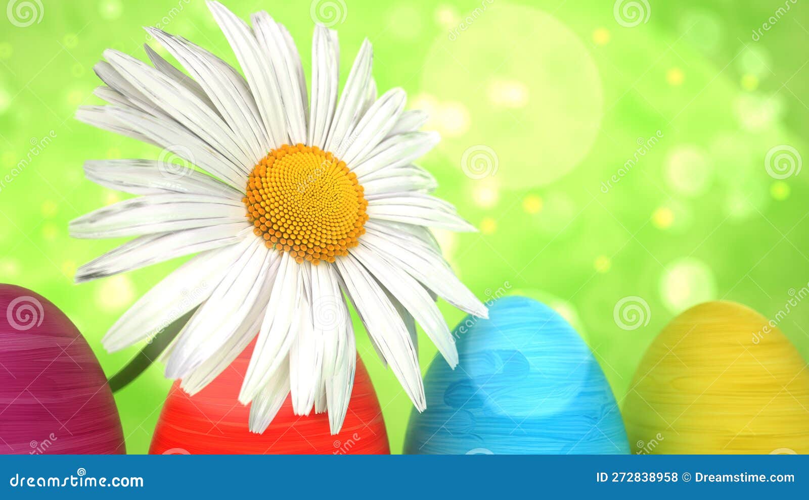 Easter Eggs Daisy Flower stock illustration. Illustration of flower ...
