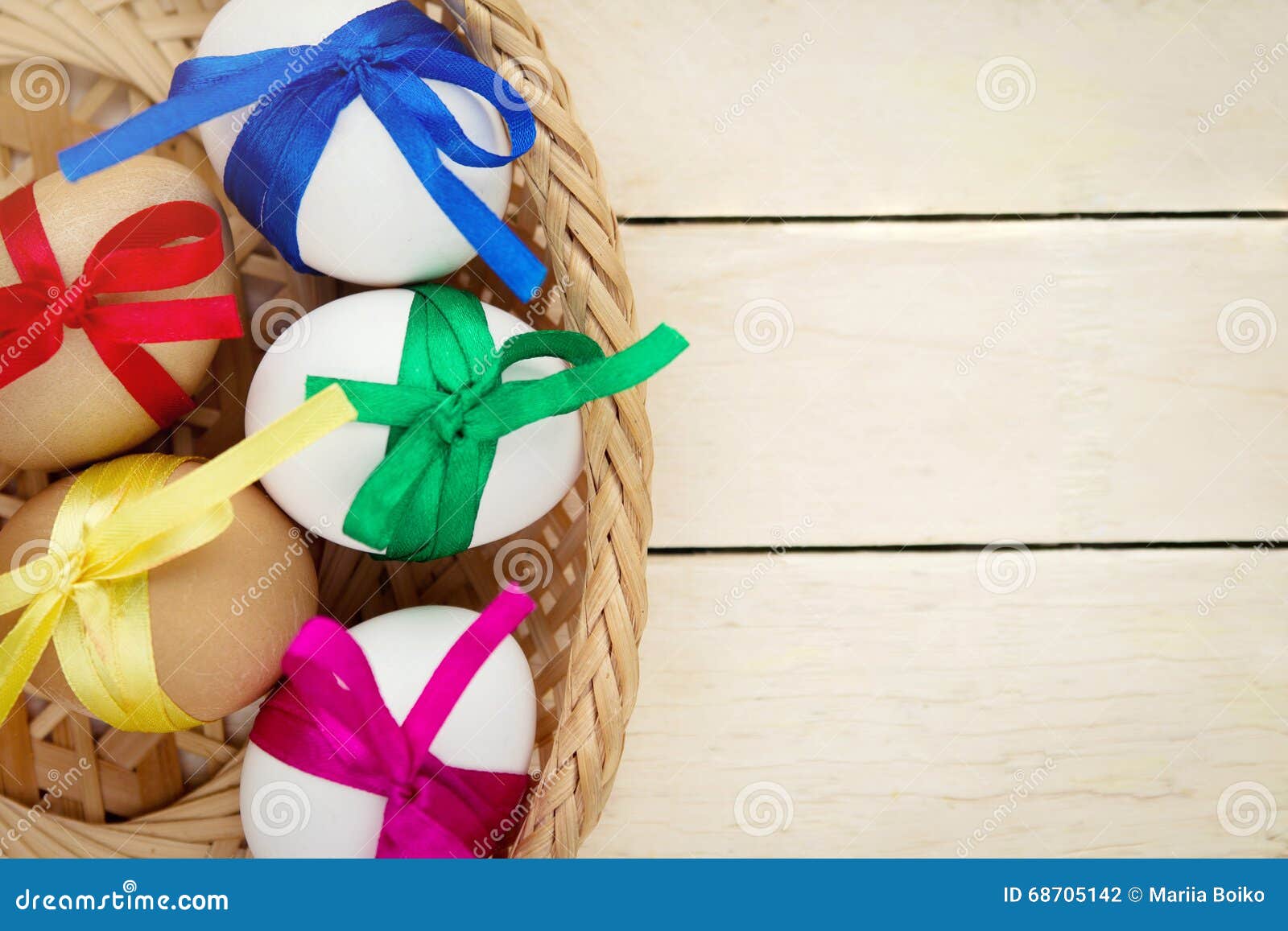 Easter Eggs Decorated with Ribbons Stock Photo - Image of colorful ...