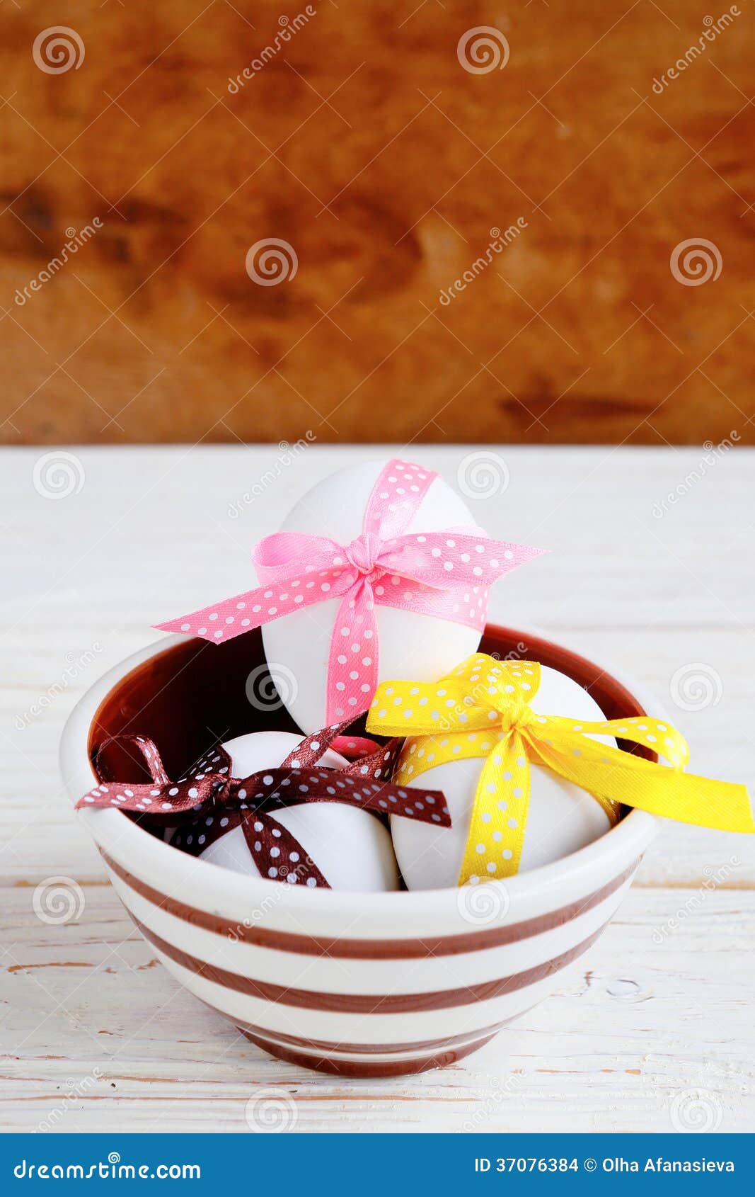 Easter Eggs Decorated with Ribbons Stock Photo - Image of gifts ...