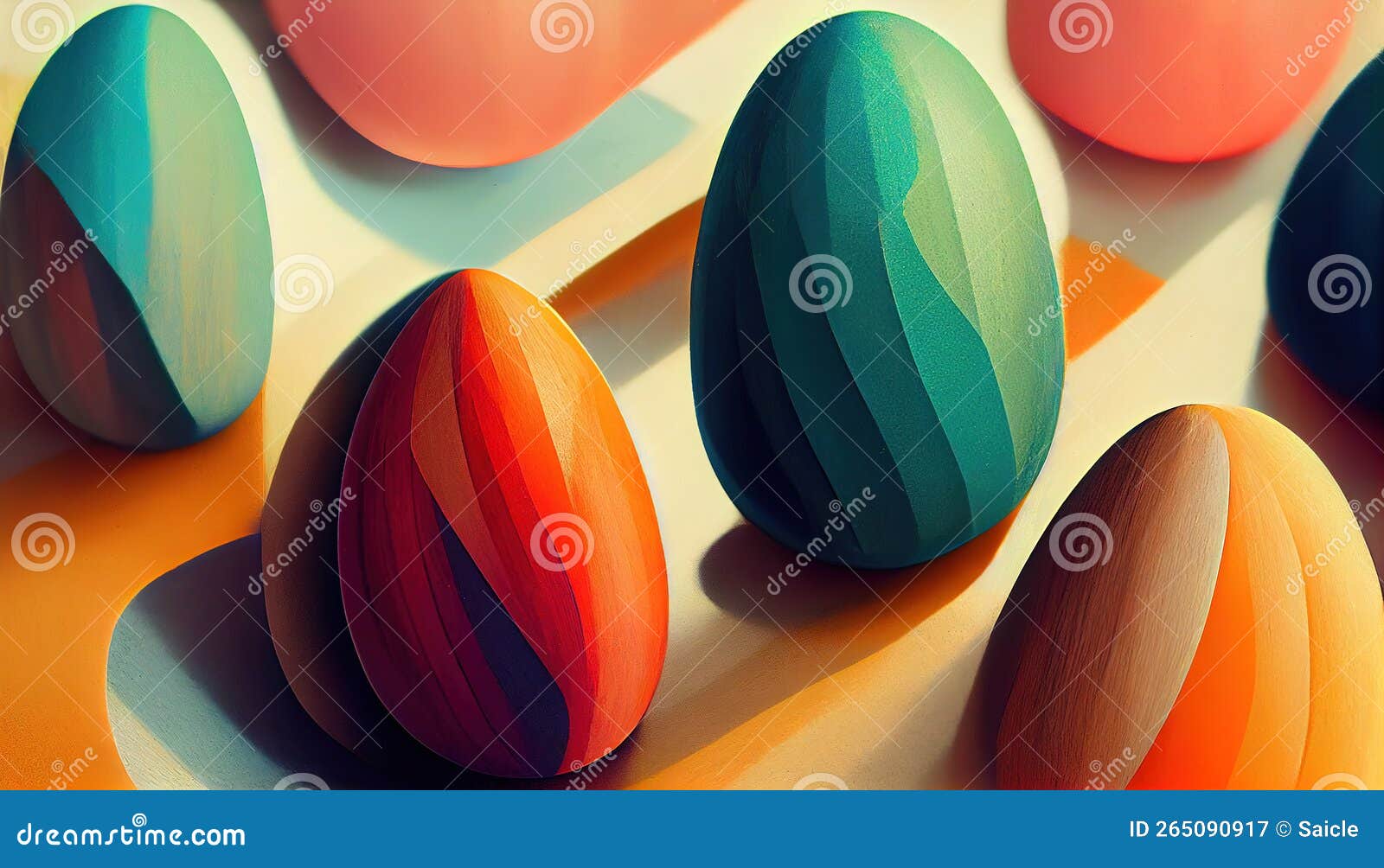 Easter Eggs. Drawing with Paints. Generative AI Technology Stock ...