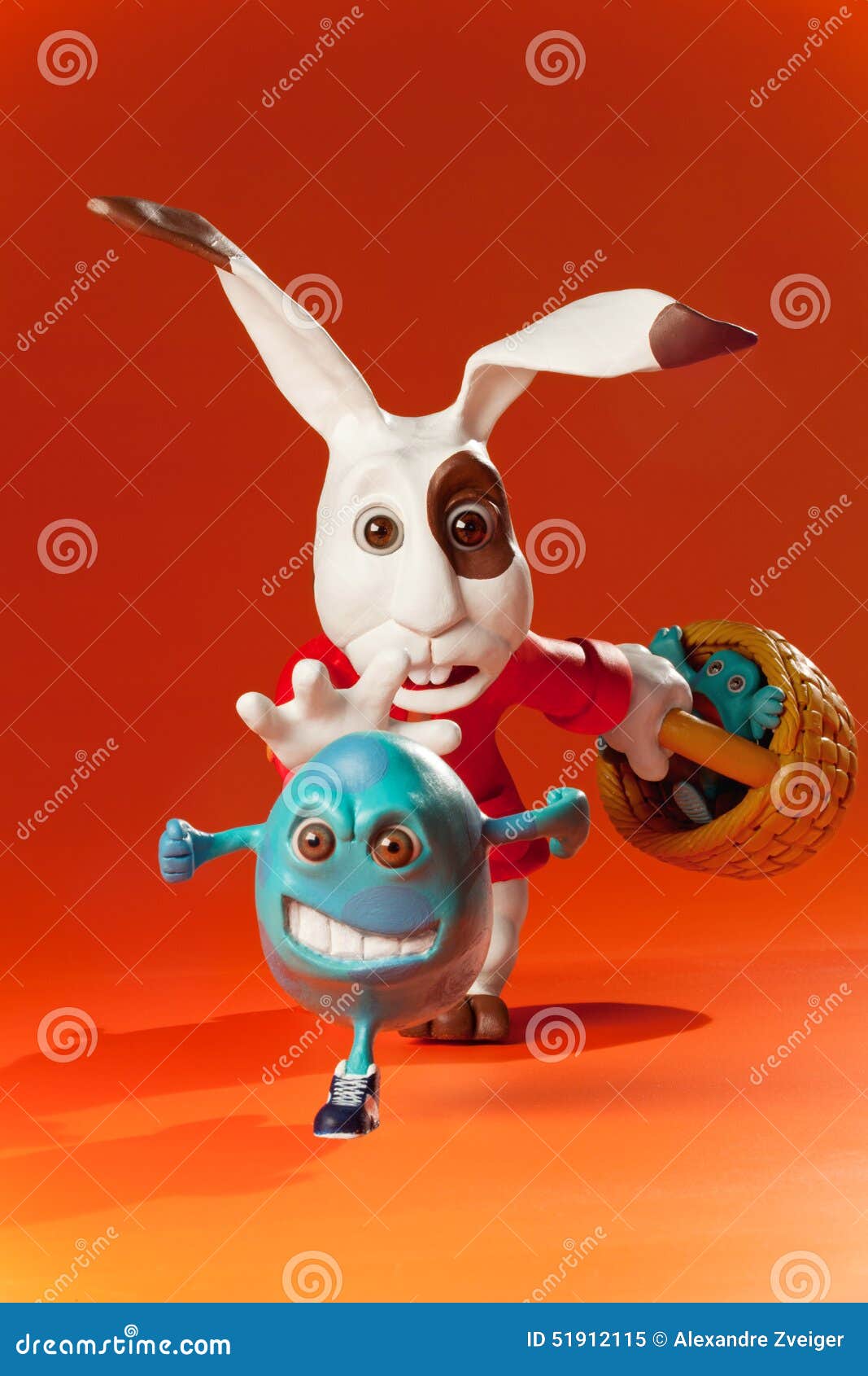 Easter Eggs Escape from Rabbit Stock Illustration - Illustration of ...