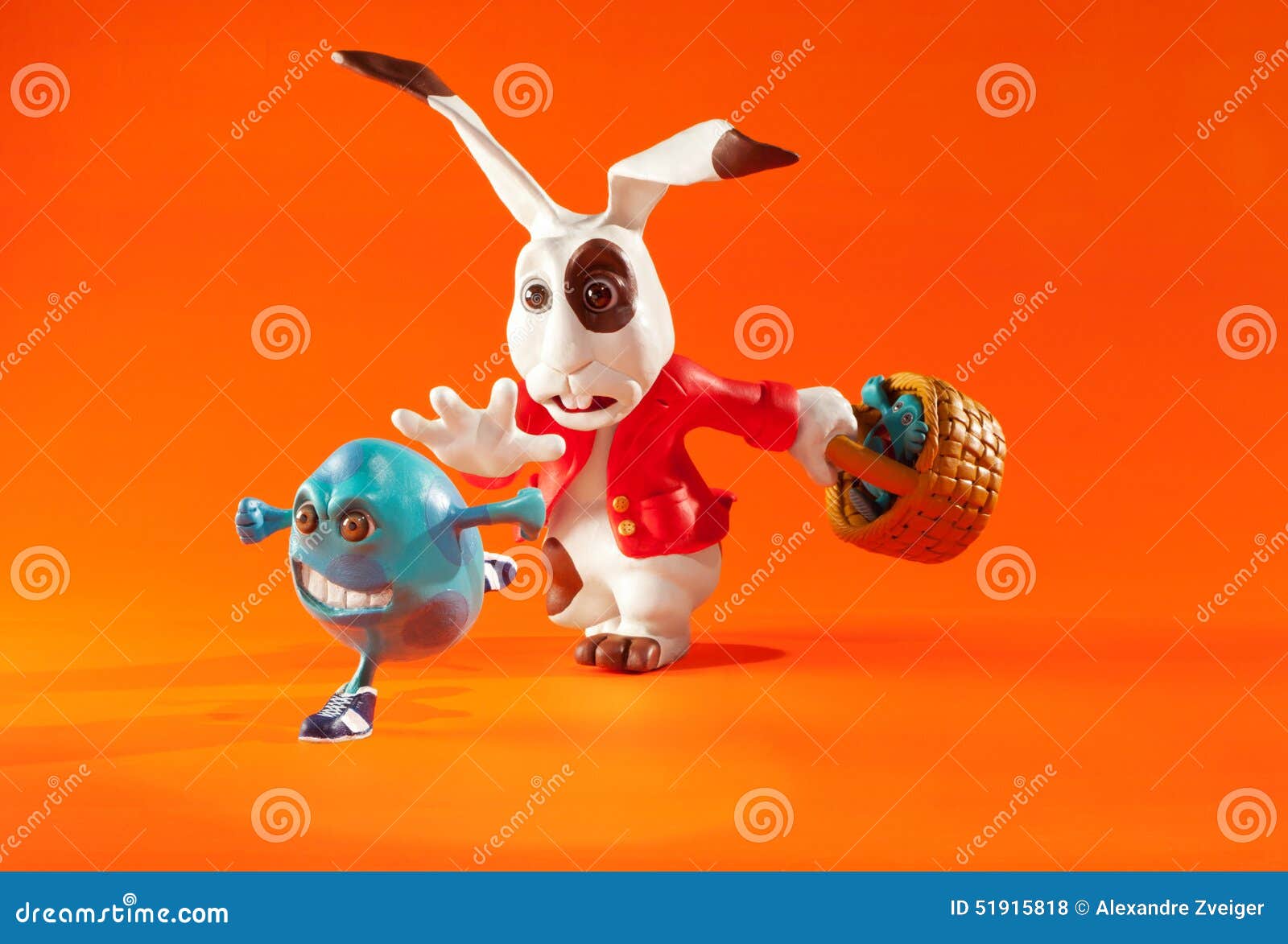 Easter Eggs Escape from Rabbit Stock Photo - Image of holidays, basket ...
