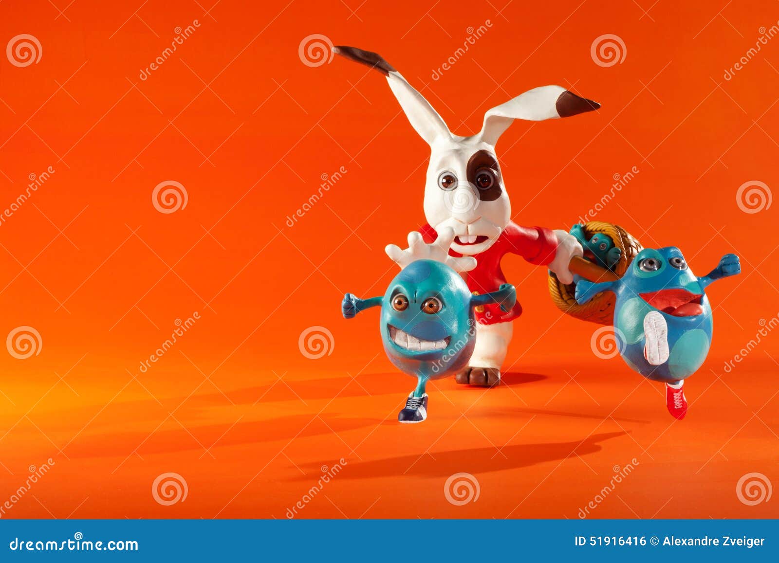 Easter Eggs Escape from Rabbit Stock Photo - Image of fear, orange ...
