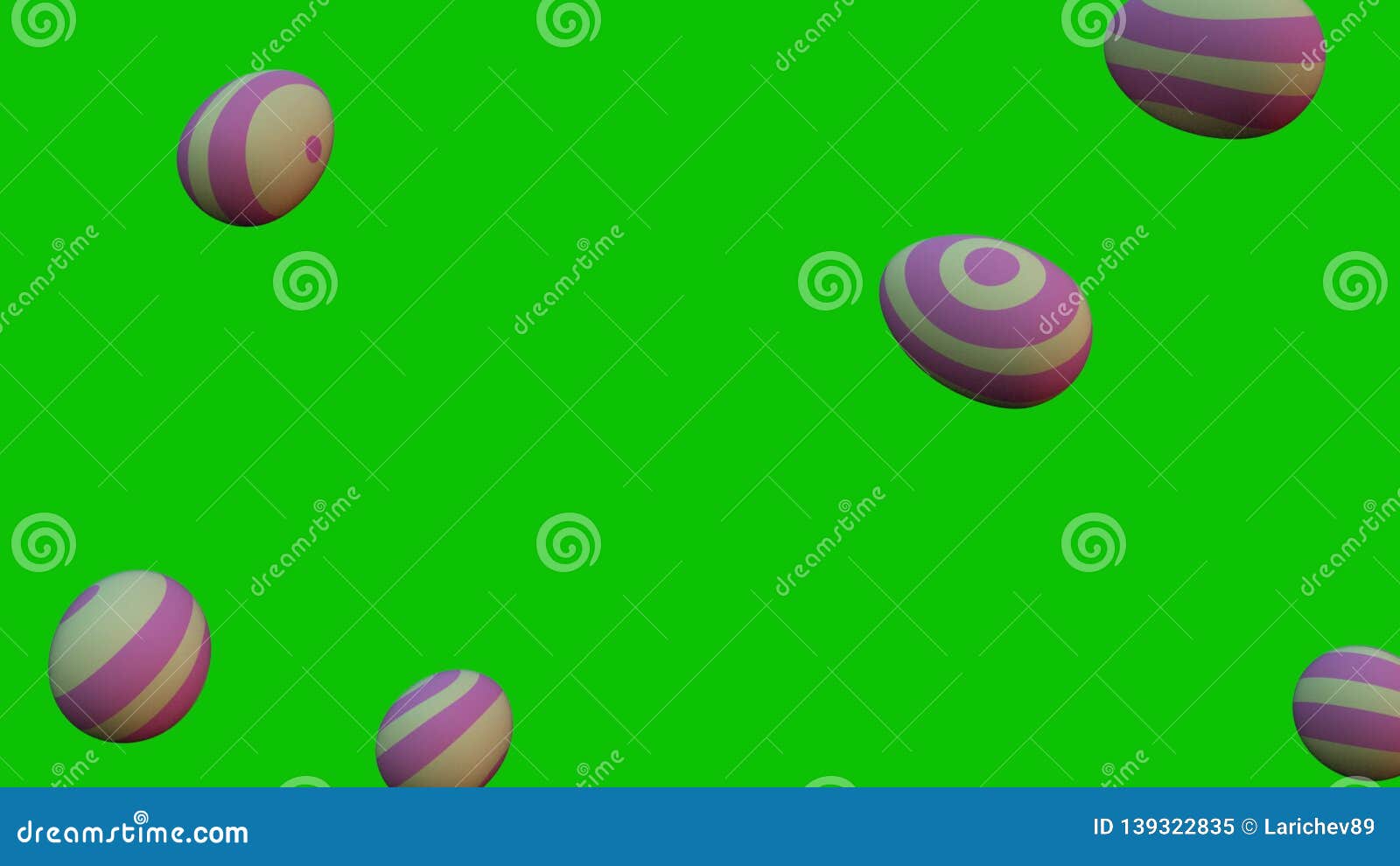 Easter Eggs Falling Down on Green Screen. 3d Animation Stock Video ...