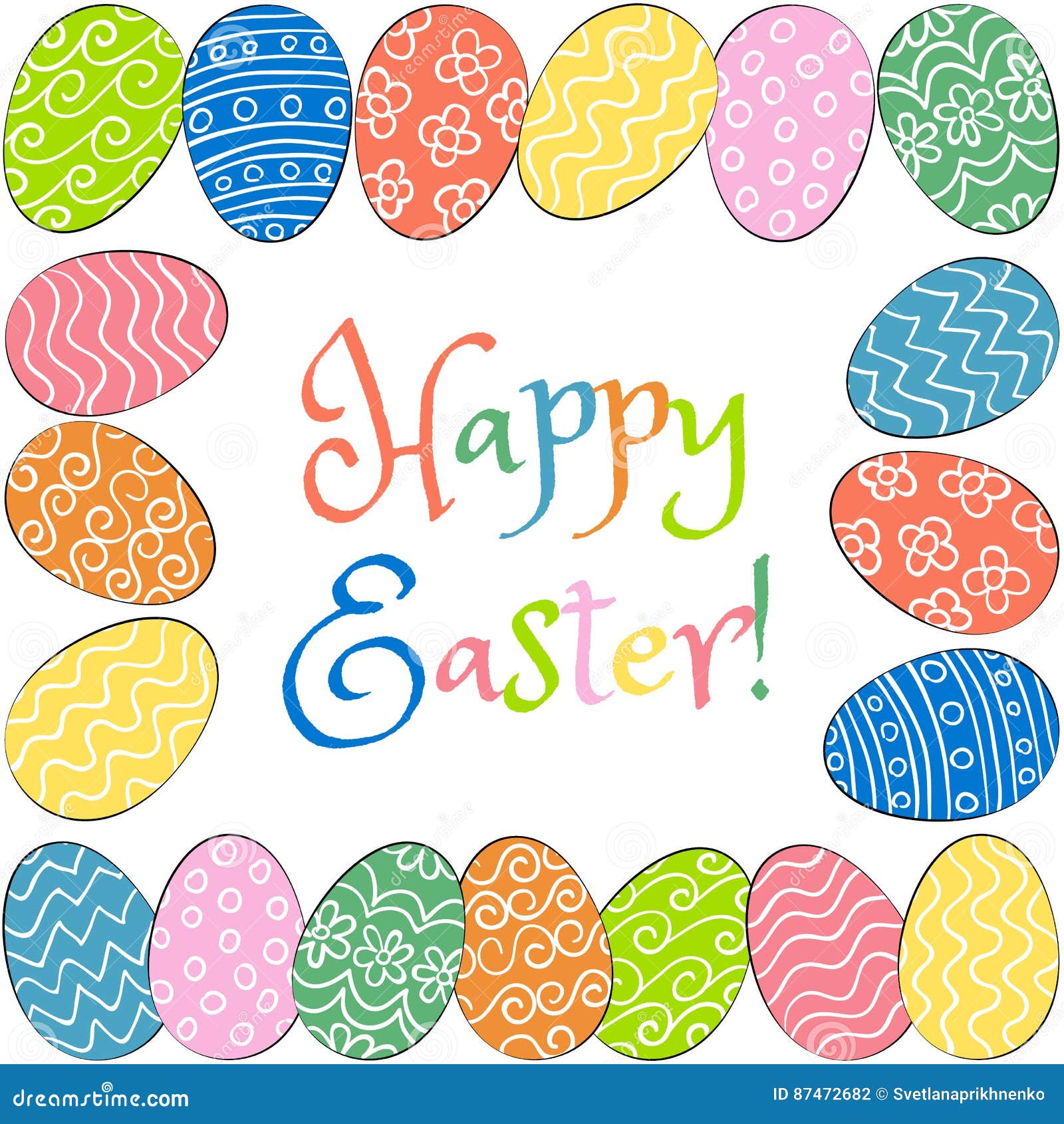 Frame With Easter Hen And Chickens Vector Illustration | CartoonDealer ...