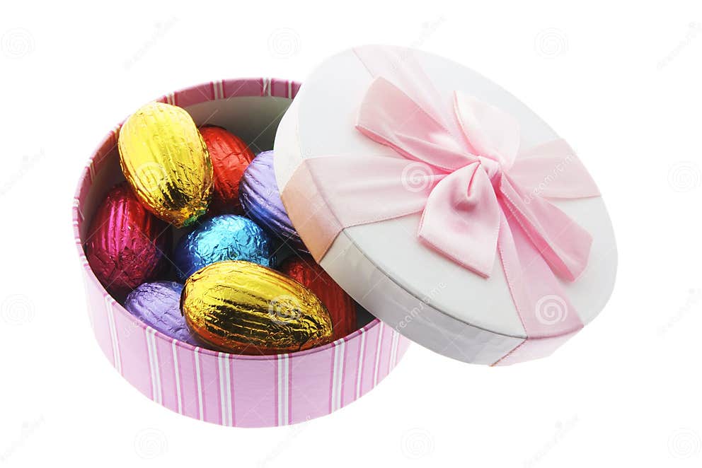 Easter Eggs in Gift Box stock image. Image of container - 4533045
