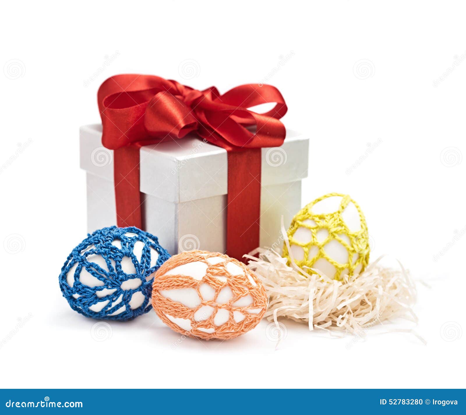 Easter eggs and gift stock photo. Image of ornate, bright - 52783280