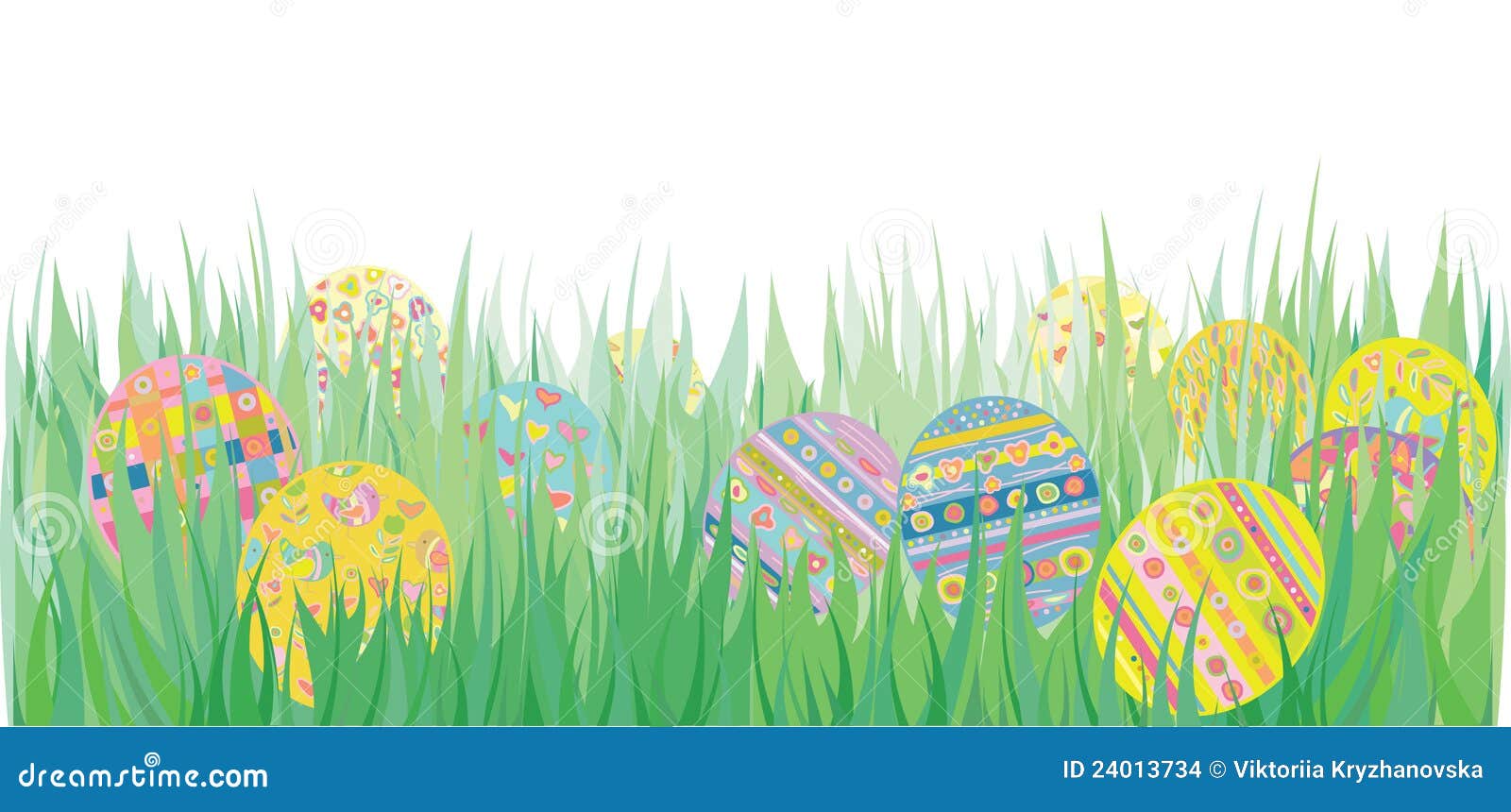 Easter eggs in grass stock vector. Illustration of creativity - 24013734