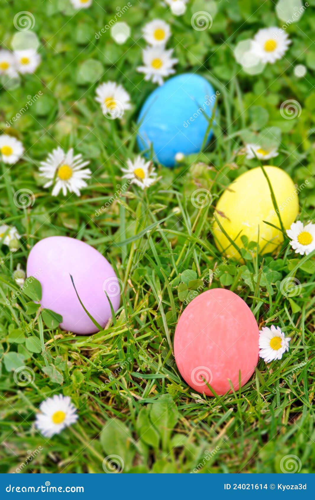 Easter Eggs on the Grass Flower Stock Photo - Image of field, square ...