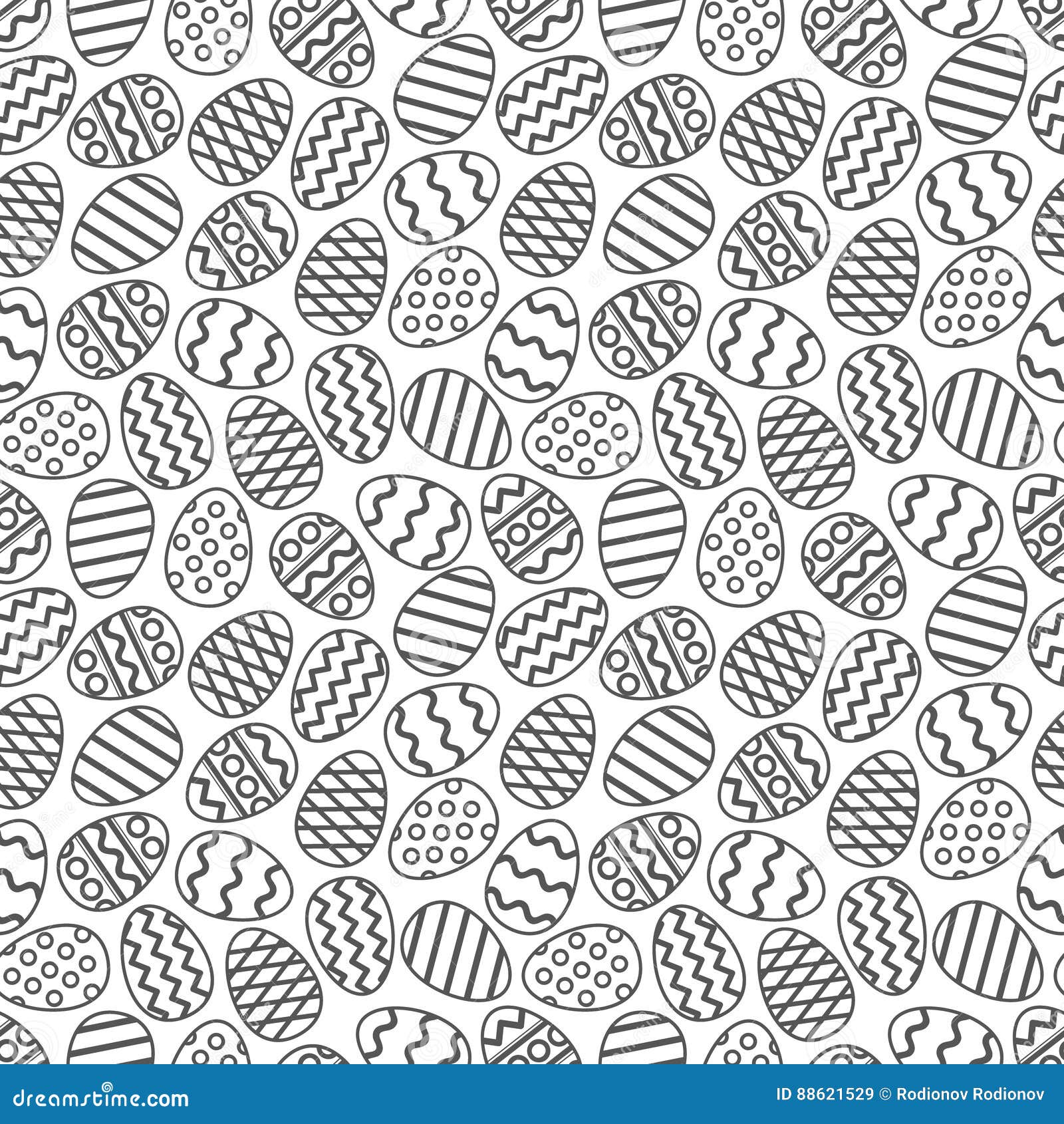 Easter Eggs Gray Seamless Pattern. Vector Illustration Stock Vector - Illustration of chicken ...