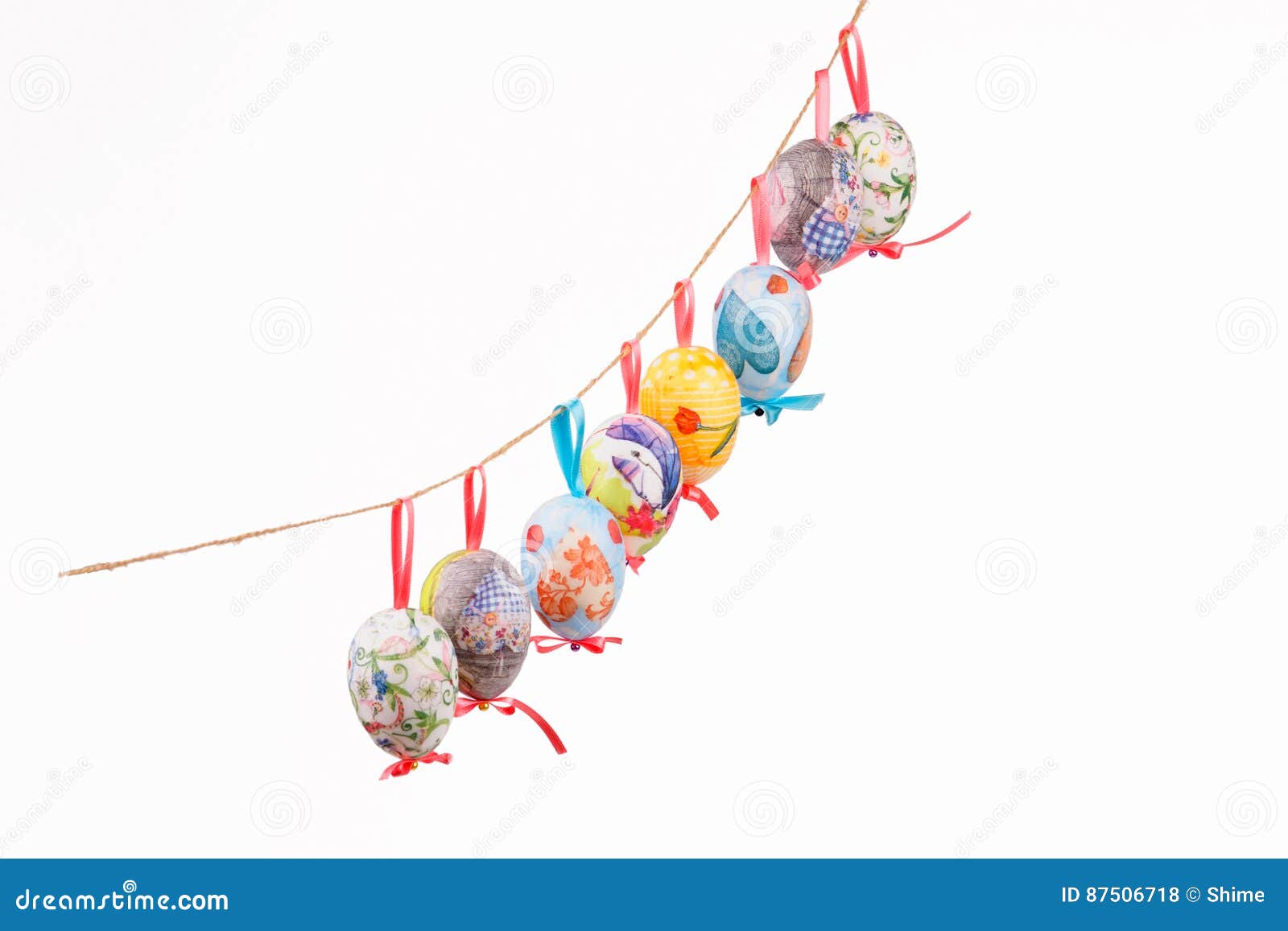 Easter eggs hanging stock photo. Image of hanging, colorful - 87506718