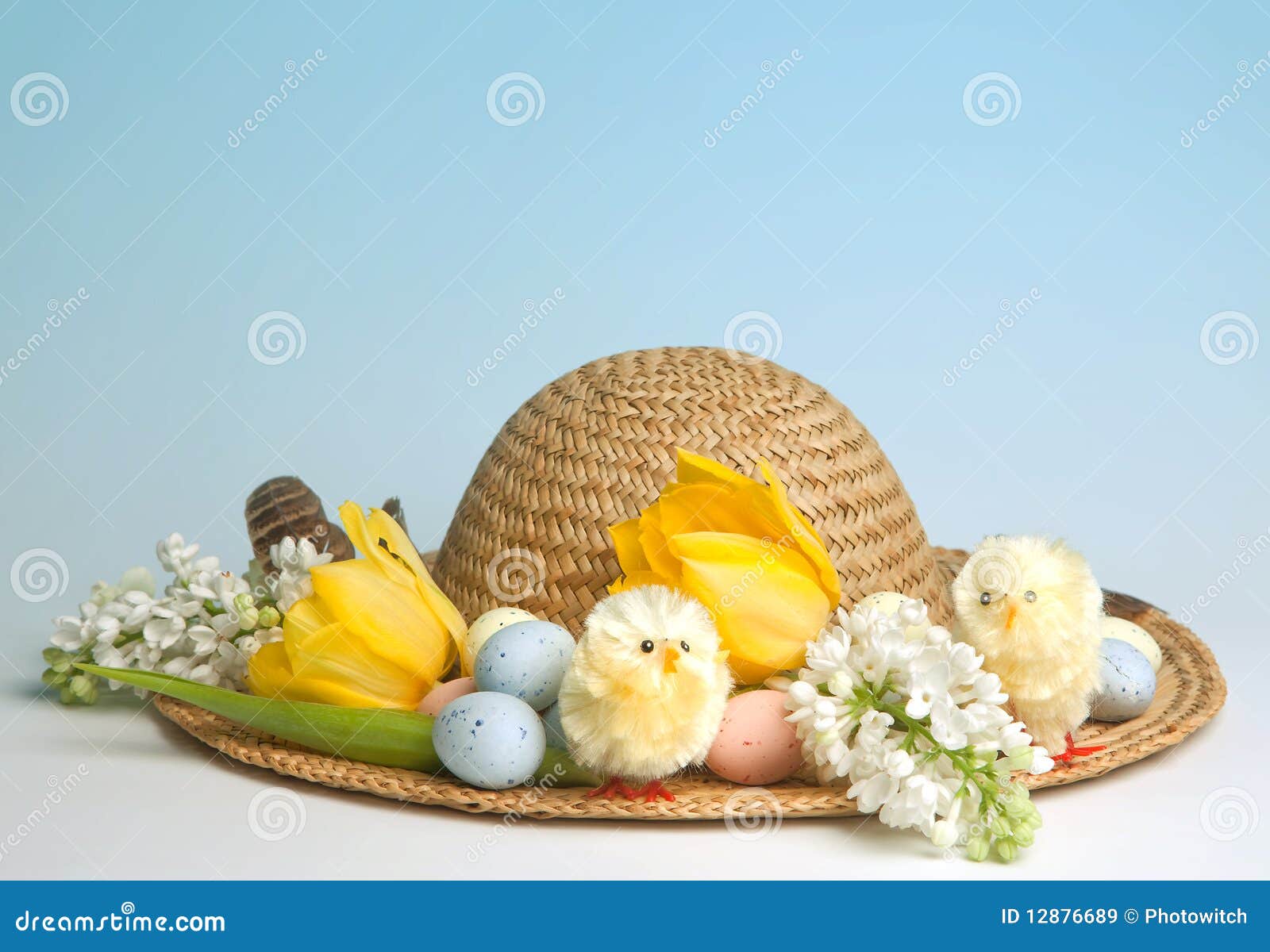 Easter eggs hat stock image. Image of bonnet, eggs, decorated - 12876689