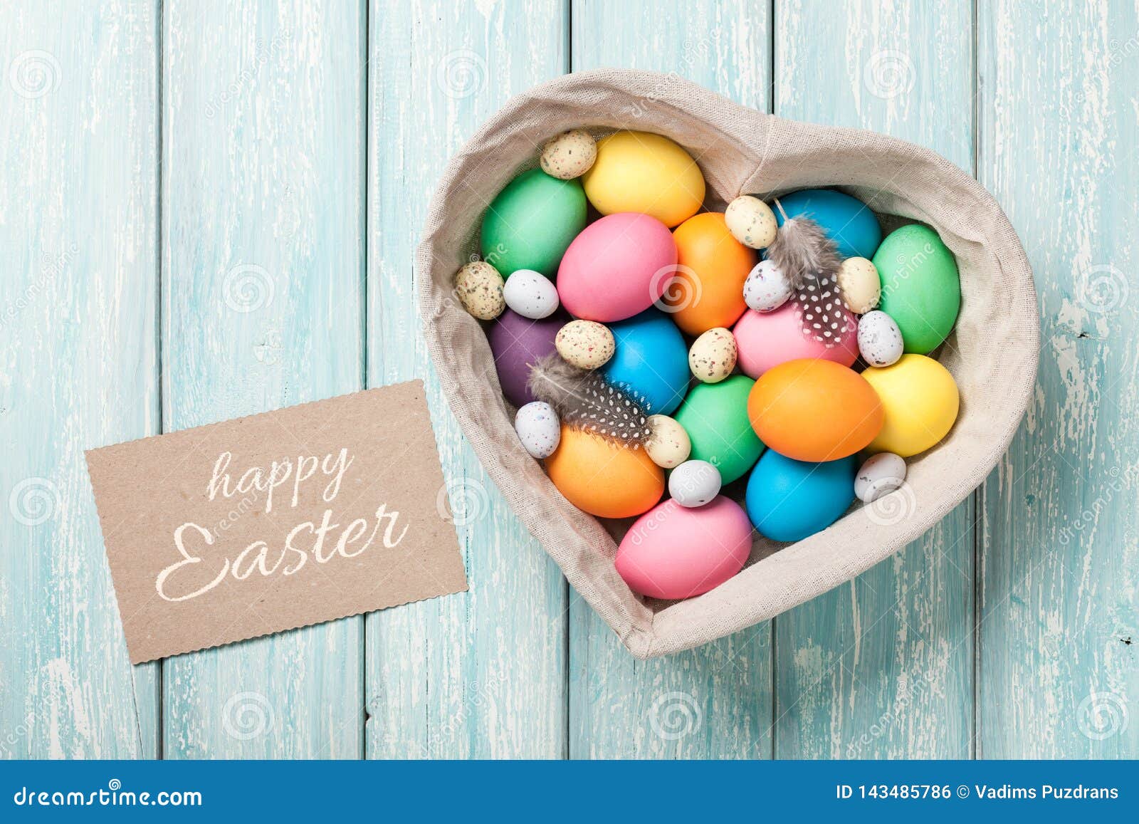 Easter Eggs in Heart Shaped Basket Stock Photo - Image of easter ...