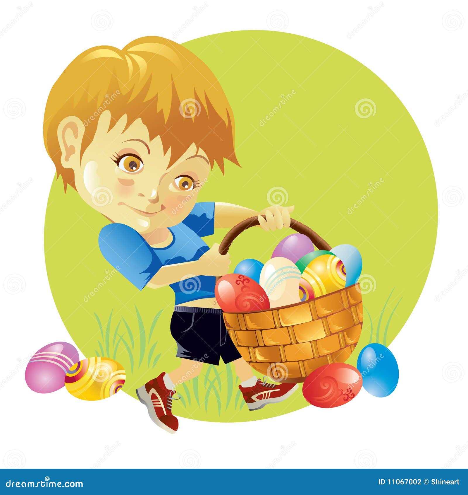 Easter eggs hunting stock vector. Illustration of looking - 11067002