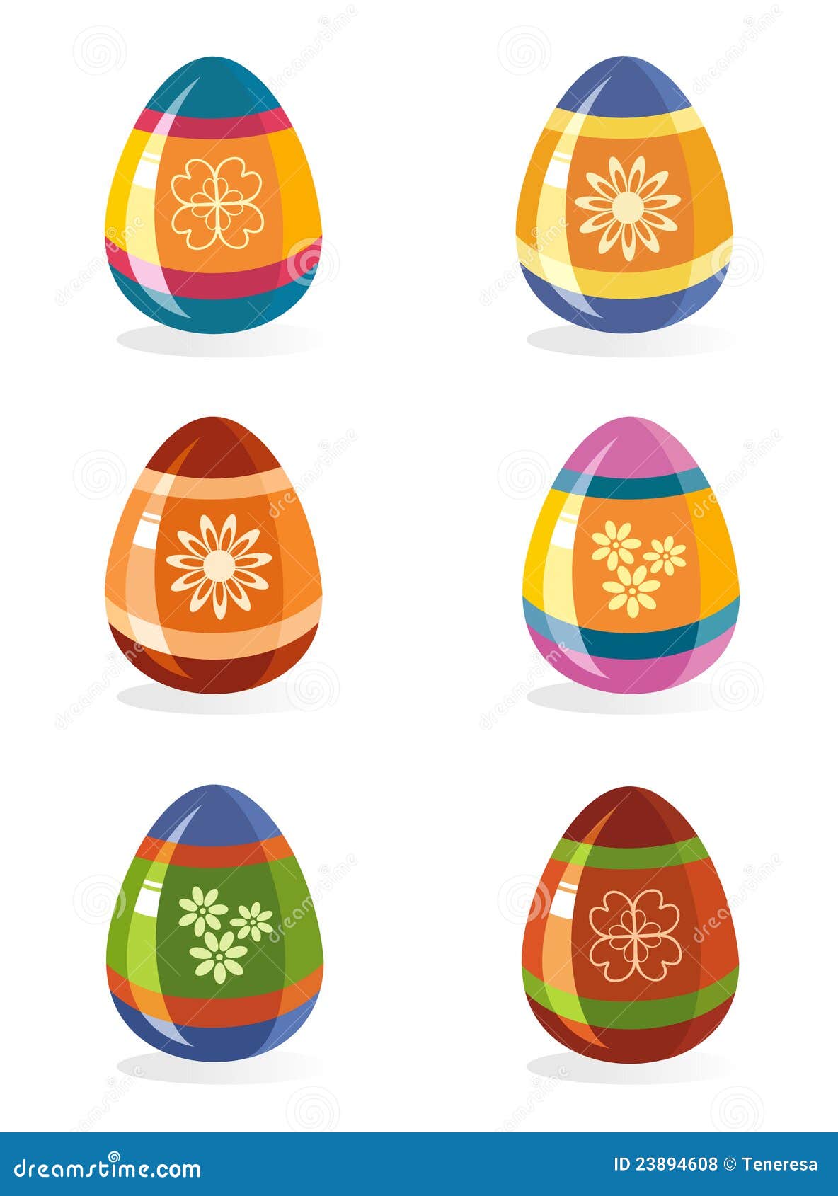 Easter Eggs Icon Set stock vector. Illustration of glossy - 23894608