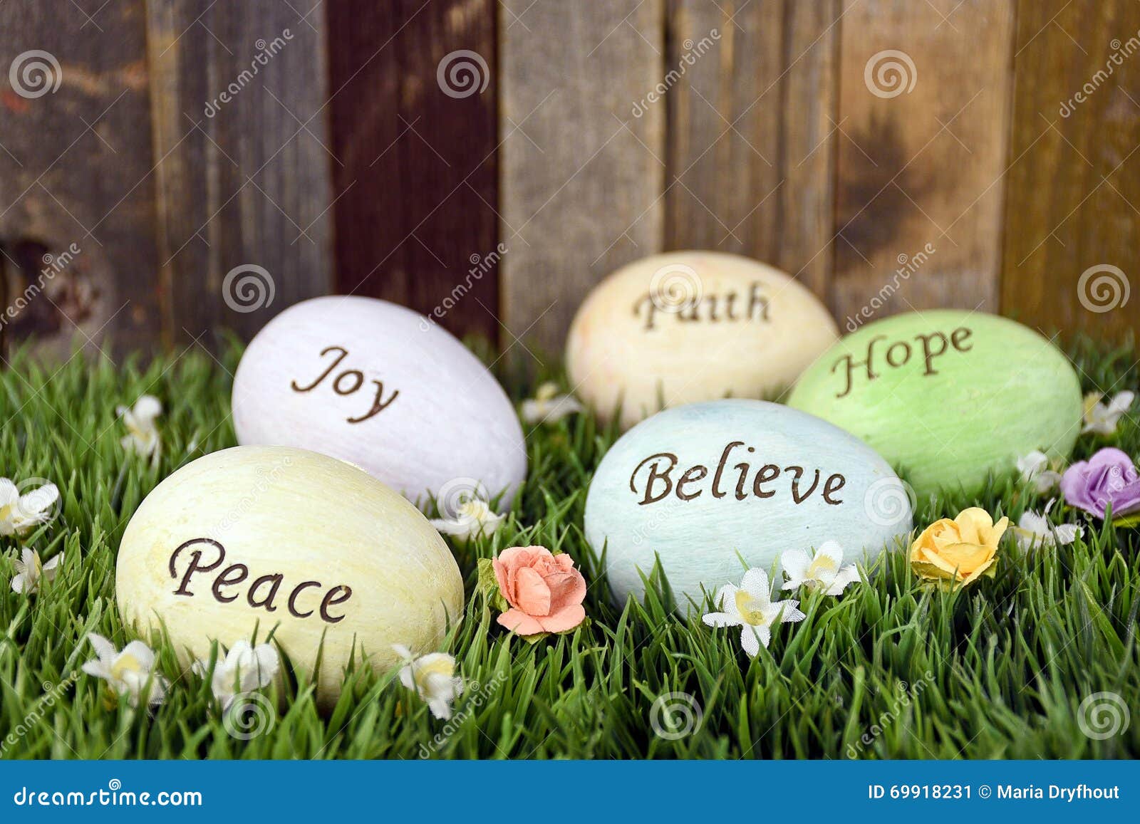 Easter Eggs with Inspirational Message Stock Image - Image of ...