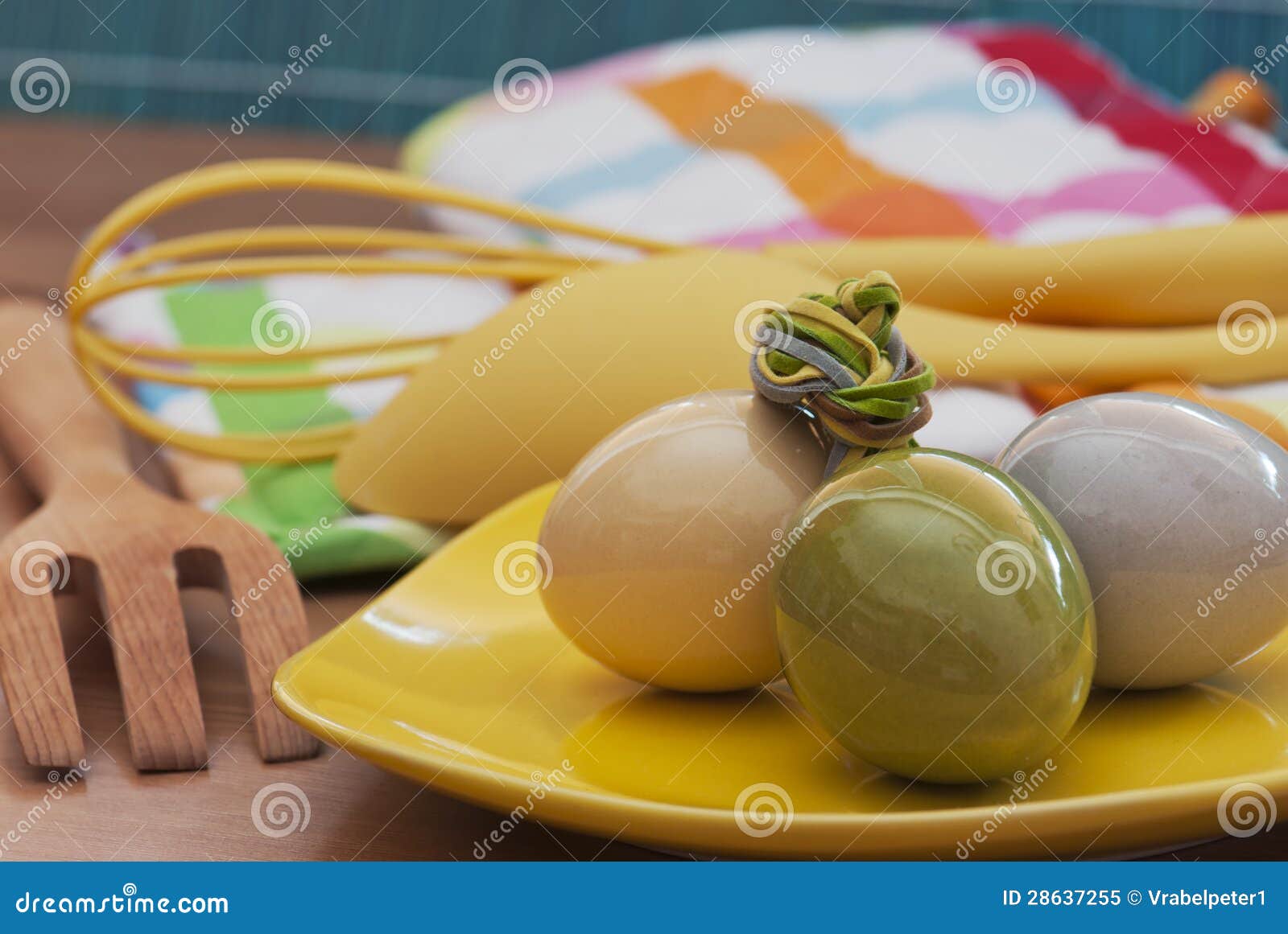Easter Eggs and Kitchen Utensils Stock Image - Image of chef, glove ...