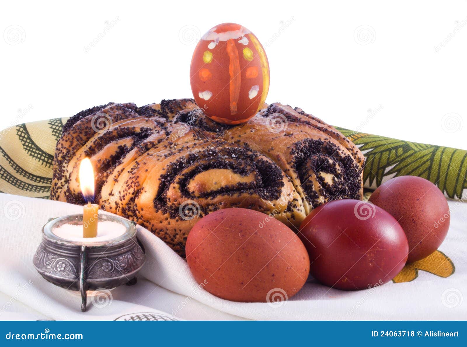 Easter eggs and kulich stock photo. Image of color, festive - 24063718