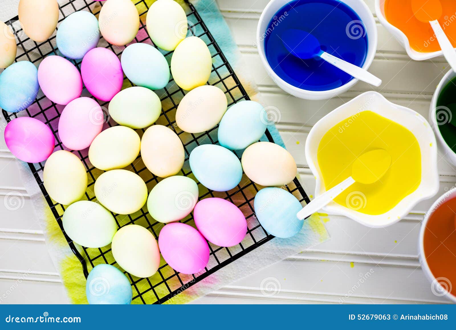 Easter eggs stock image. Image of hand, painting, paint - 52679063