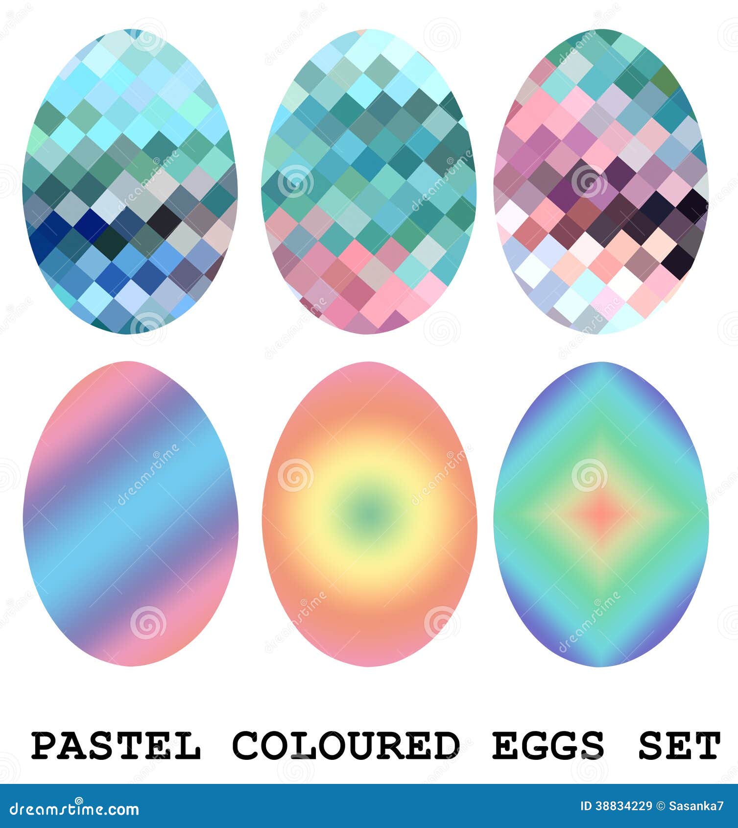Easter Eggs Pastel Coloured Stock Illustration - Illustration of icons ...