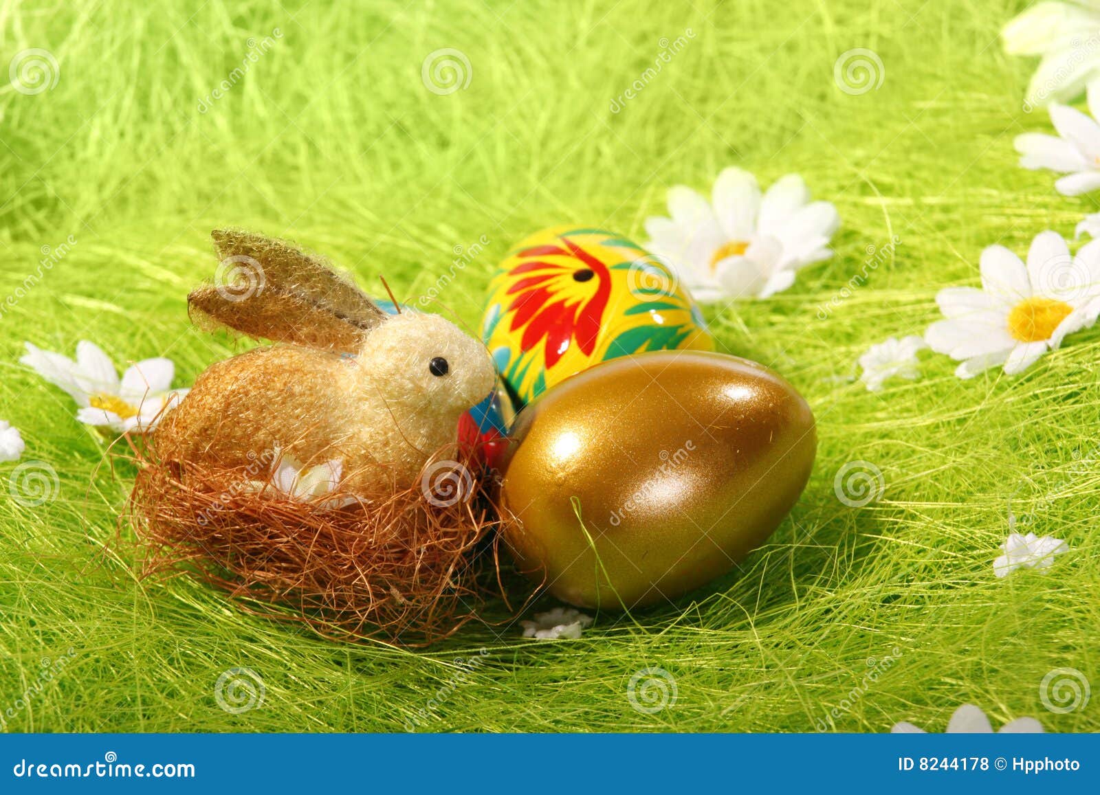 Easter Eggs and rabbit stock photo. Image of scenic, plain - 8244178