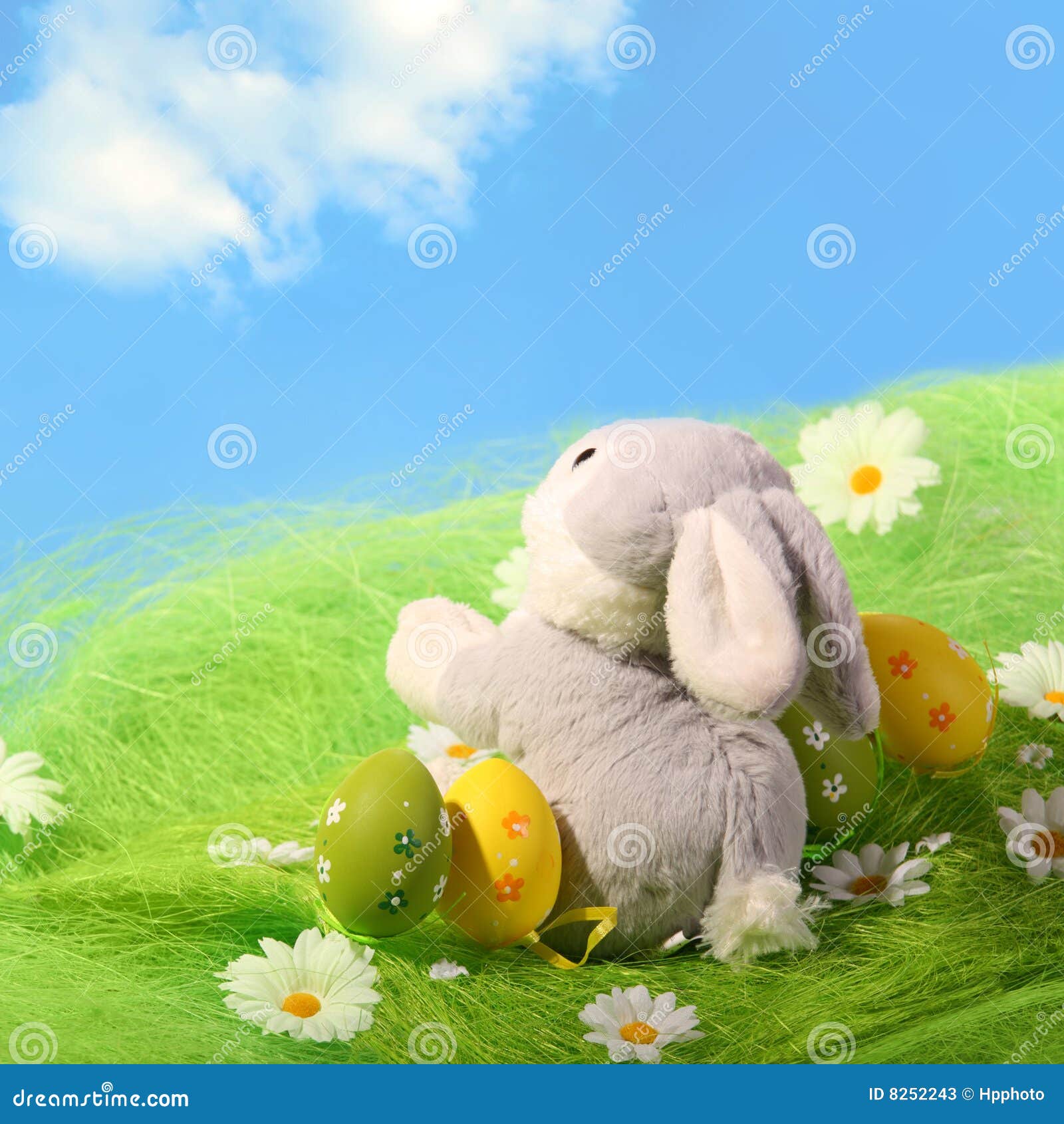 Easter Eggs and rabbit stock image. Image of decorating - 8252243