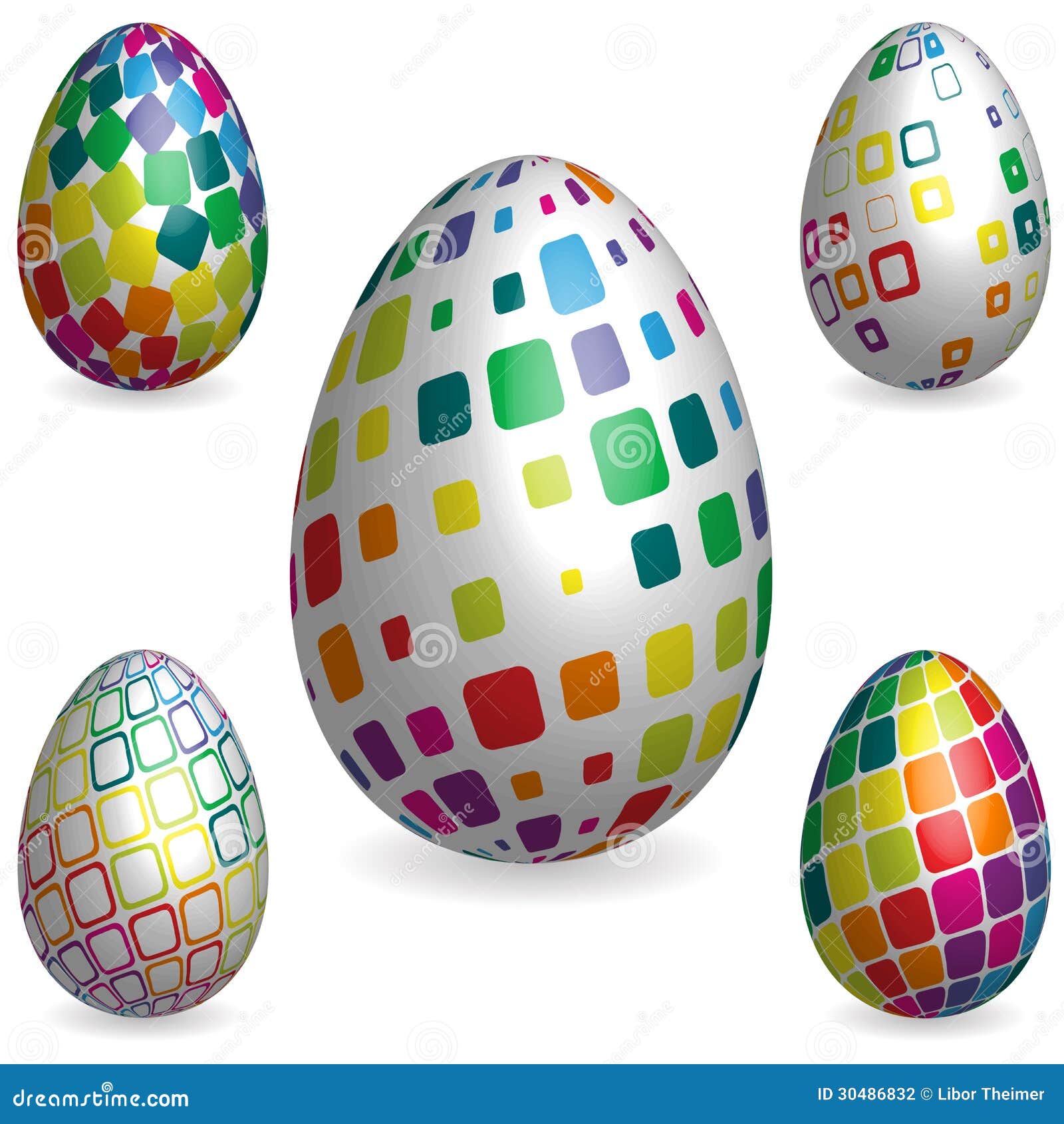 Abstract 3D Easter Eggs with Decorative Texture Stock Photo - Image of ...