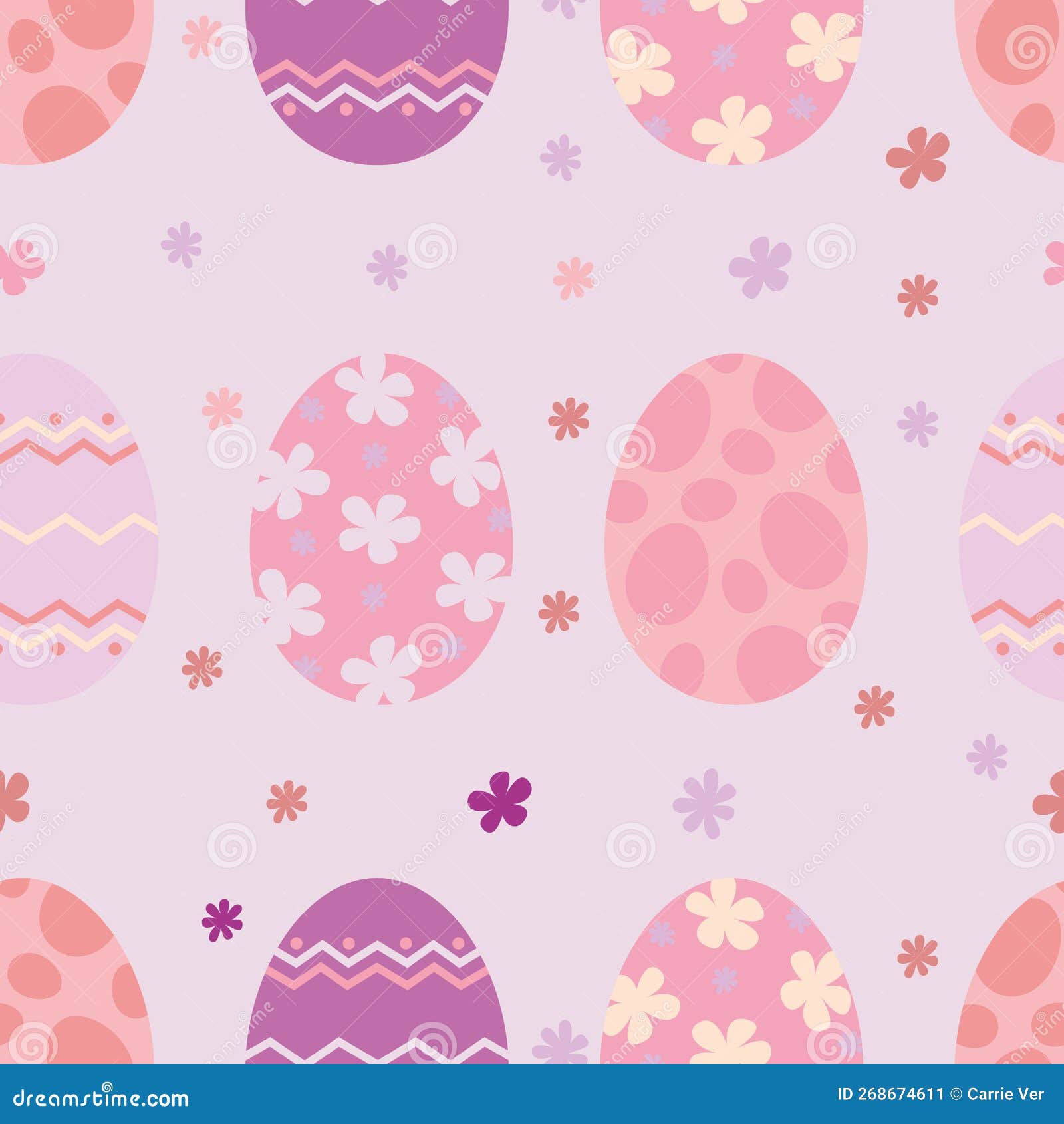 Easter Eggs Repeat Pattern Design. Hand-drawn Background Stock Vector ...