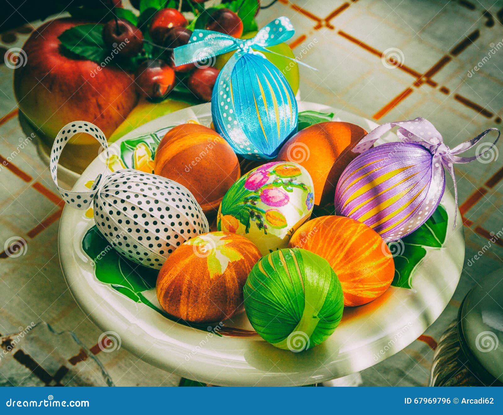 Easter eggs, retro stock photo. Image of hand, traditional - 67969796